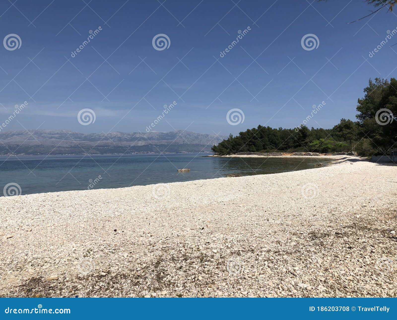 Beach around Supetar stock photo. Image of ocean, island - 186203708
