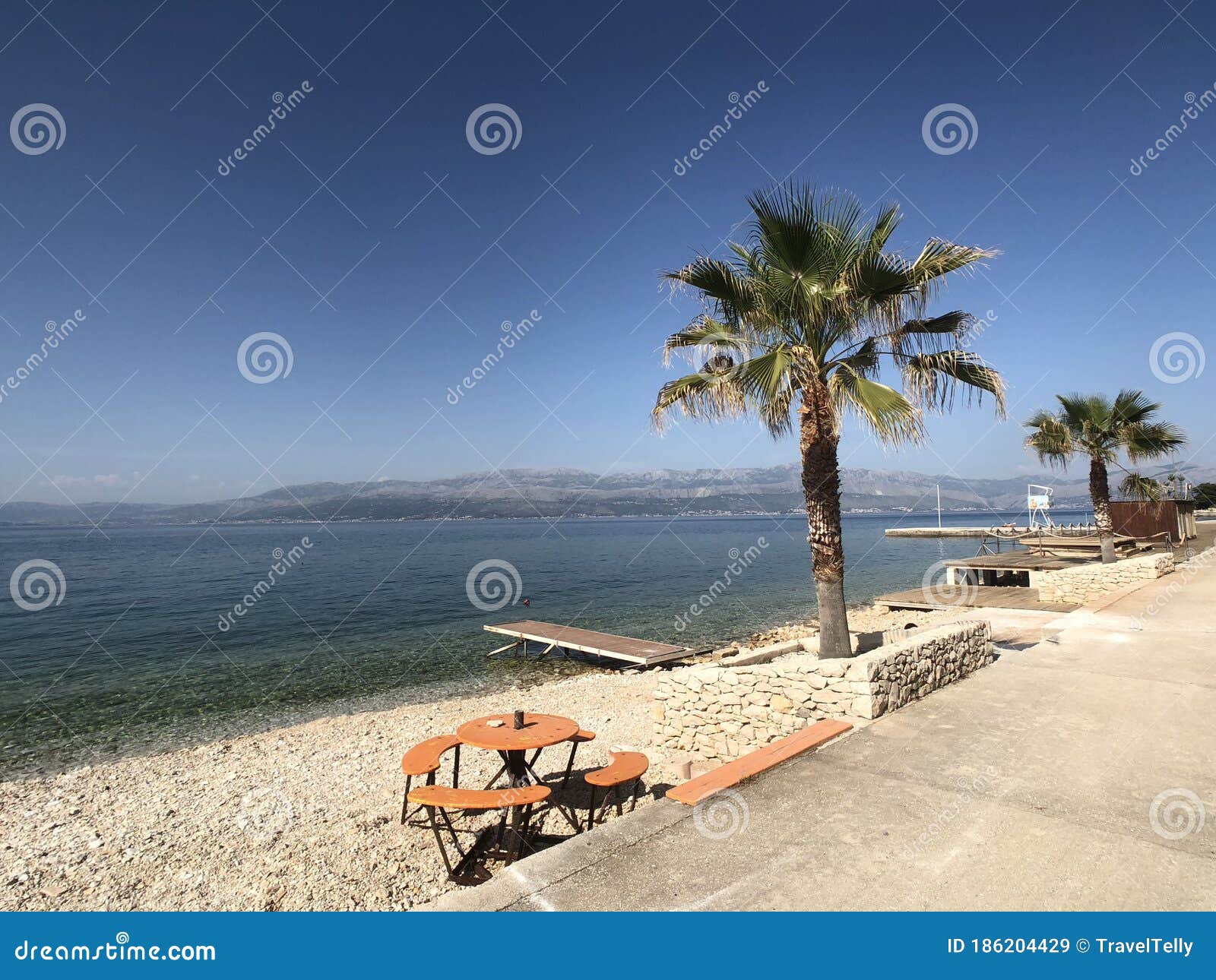 Beach around Supetar stock image. Image of europe, pier - 186204429