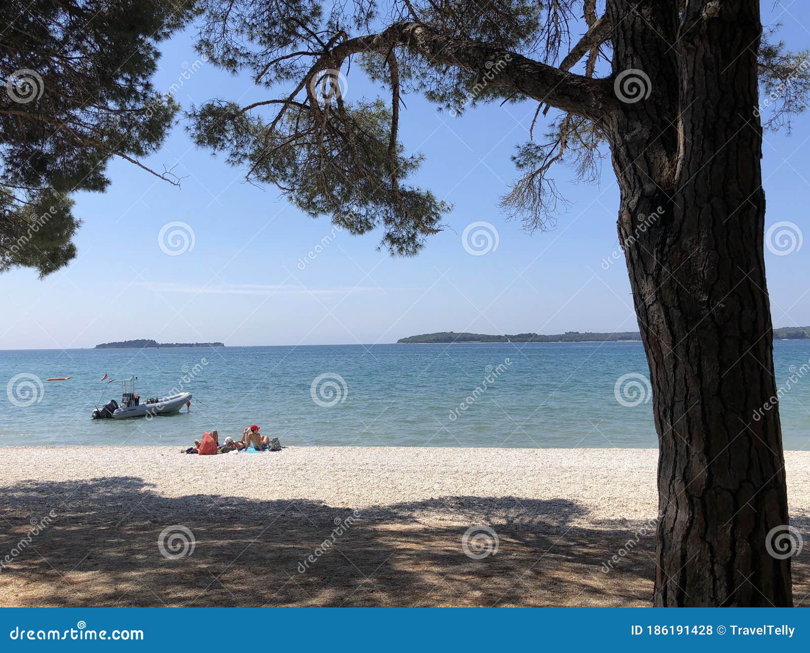 Beach around Valbandon stock photo. Image of holiday - 186191428