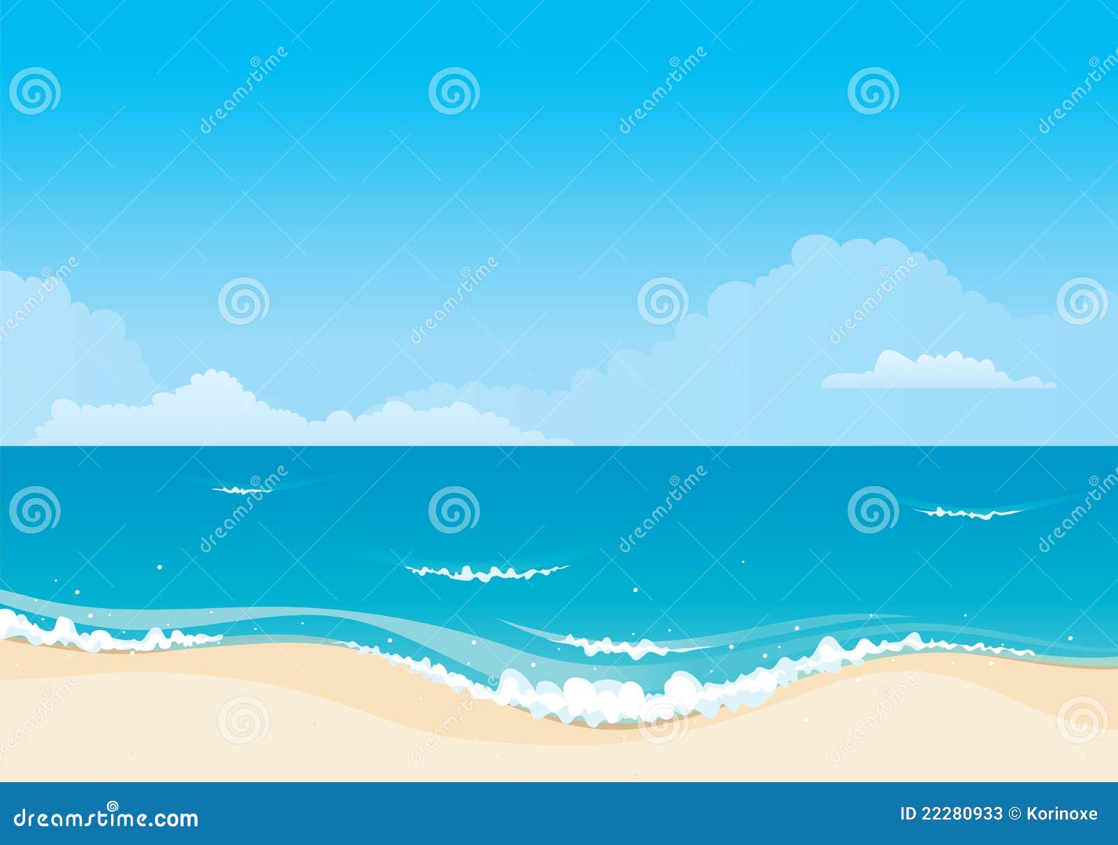 Beach background stock vector. Illustration of cloud - 22280933