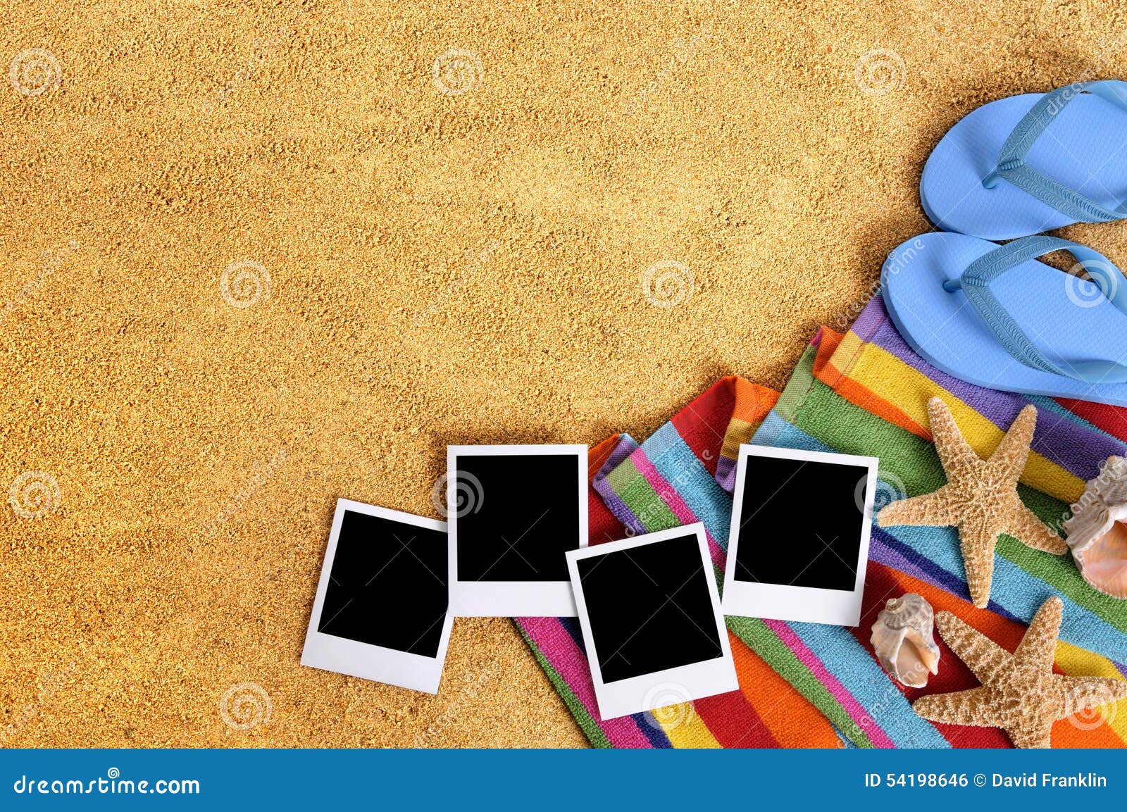 Beach Background Border Blank Polaroid Frame Photo Prints Sand Copy ...