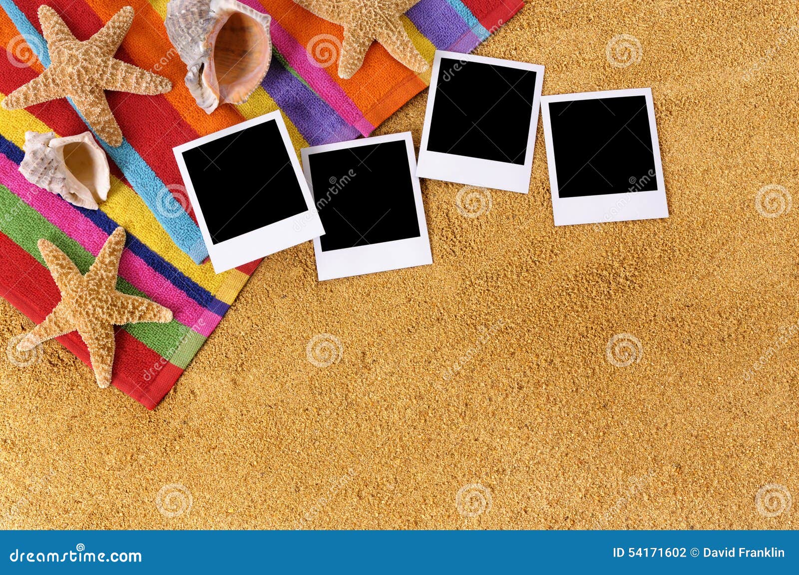 Beach Background Polaroid Frames Copy Space Stock Photo - Image of ...