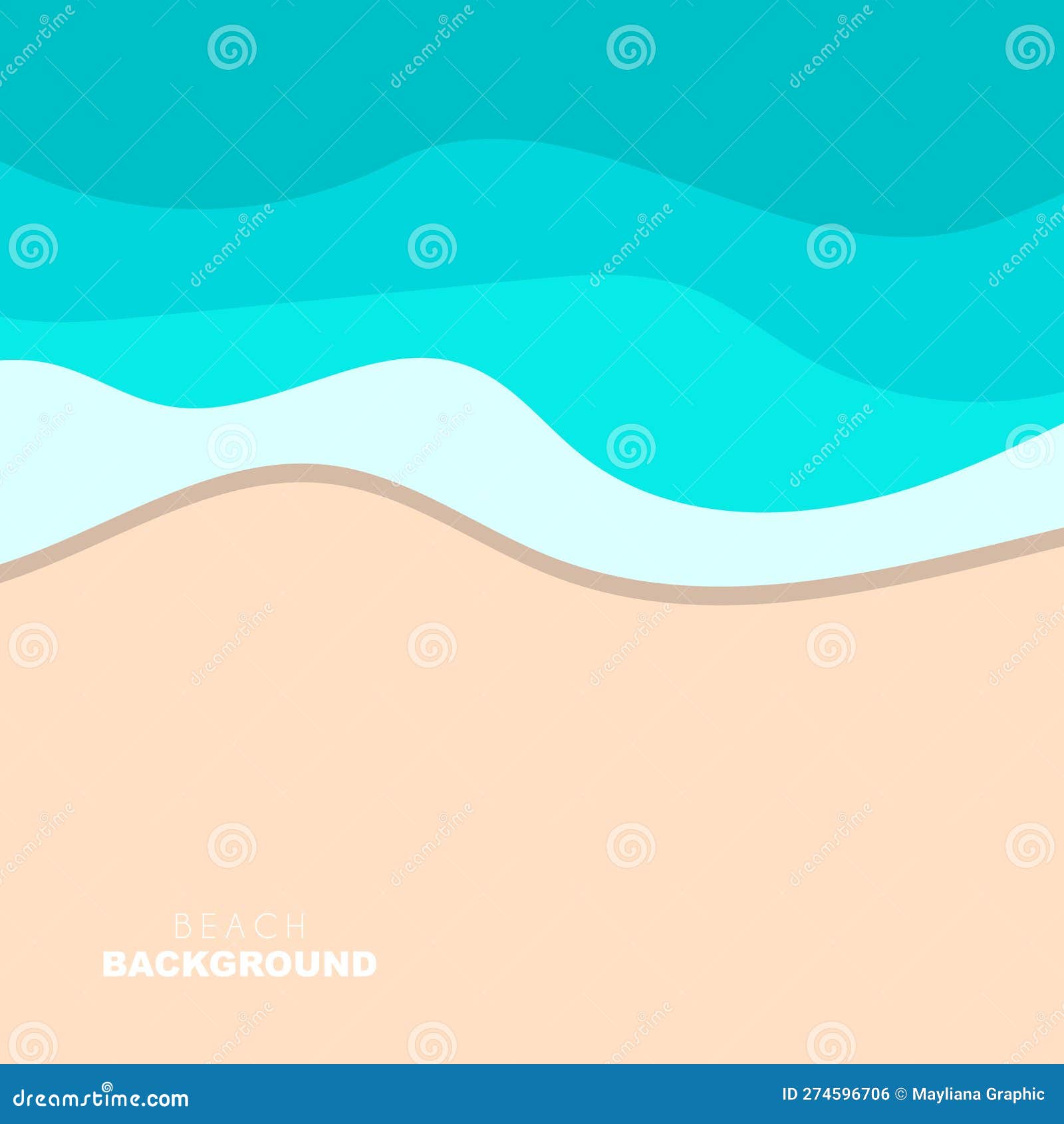 Beach Background, Beach Scene Design with Sand and Ocean Waves ...