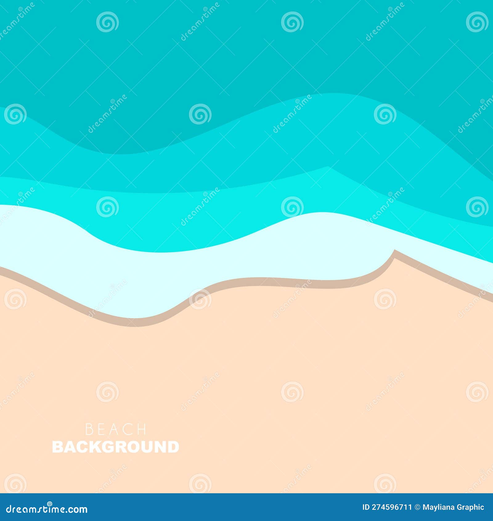 Beach Background, Beach Scene Design with Sand and Ocean Waves ...