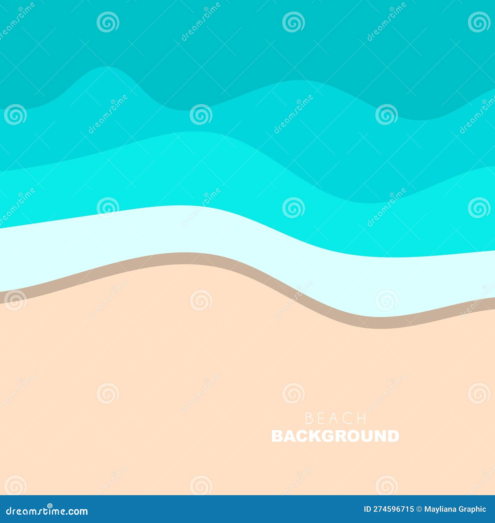 Beach Background, Beach Scene Design with Sand and Ocean Waves ...