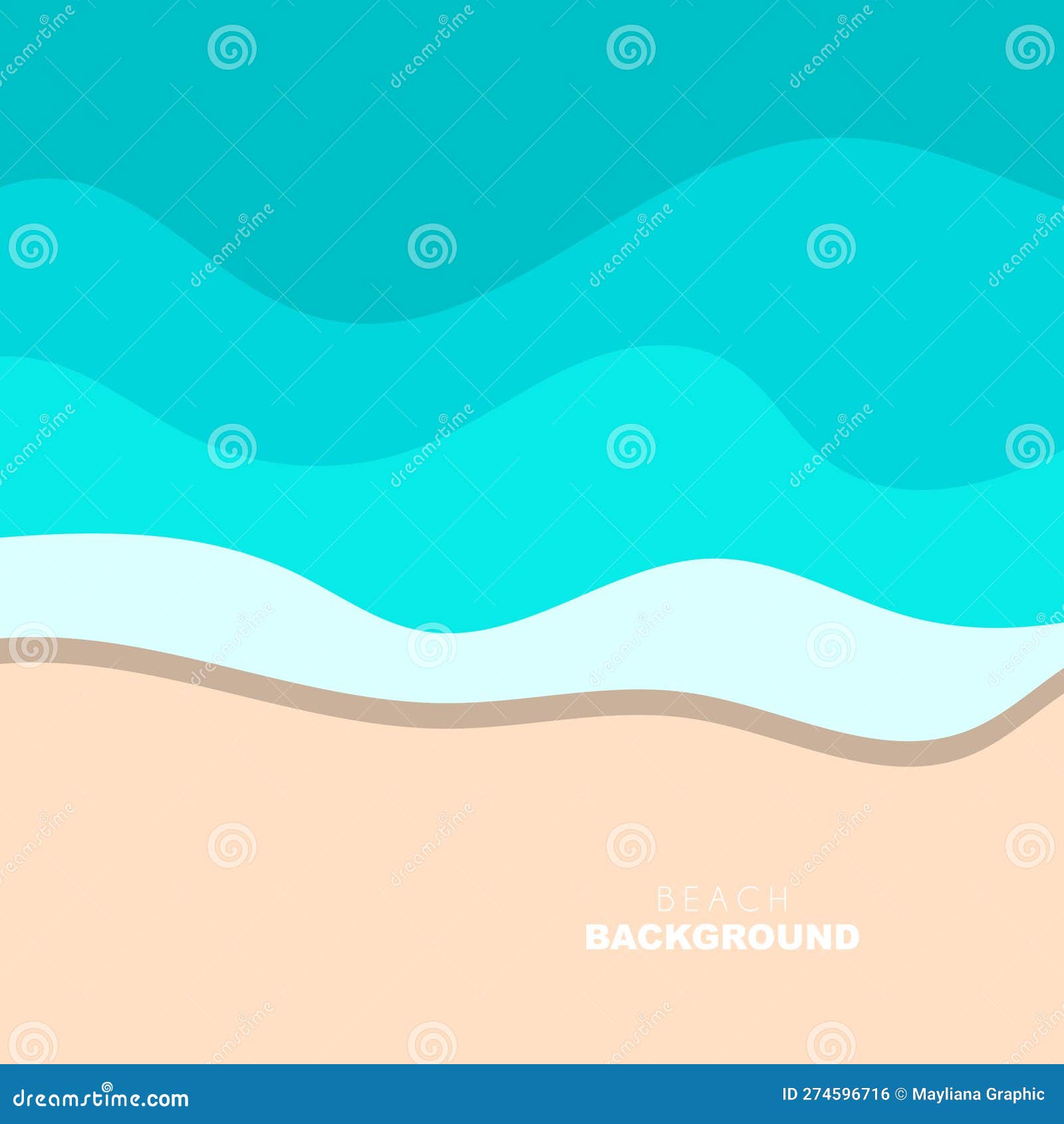 Beach Background, Beach Scene Design with Sand and Ocean Waves ...