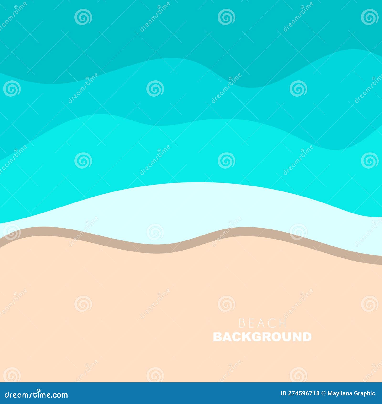 Beach Background, Beach Scene Design with Sand and Ocean Waves ...