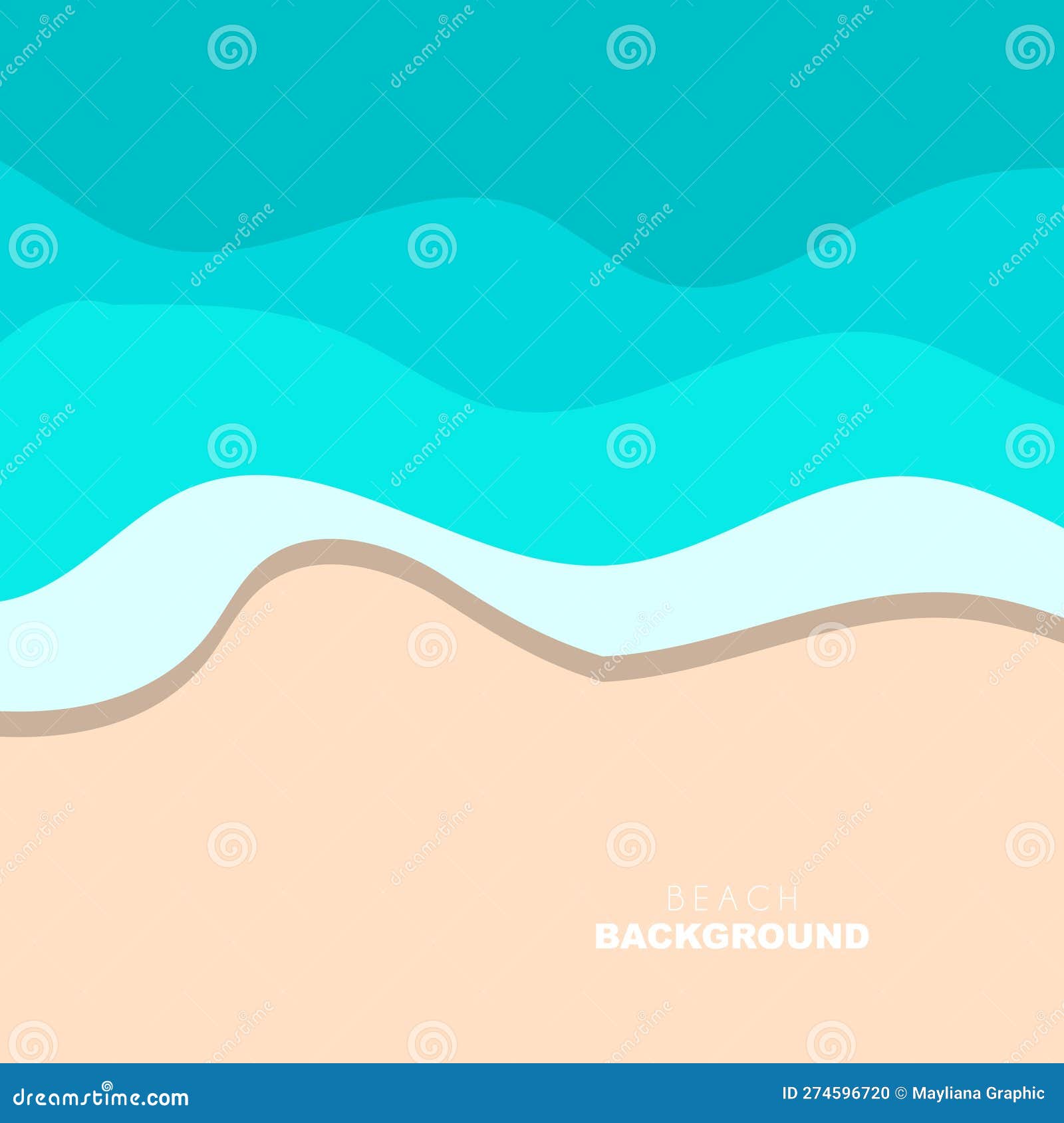 Beach Background, Beach Scene Design with Sand and Ocean Waves ...