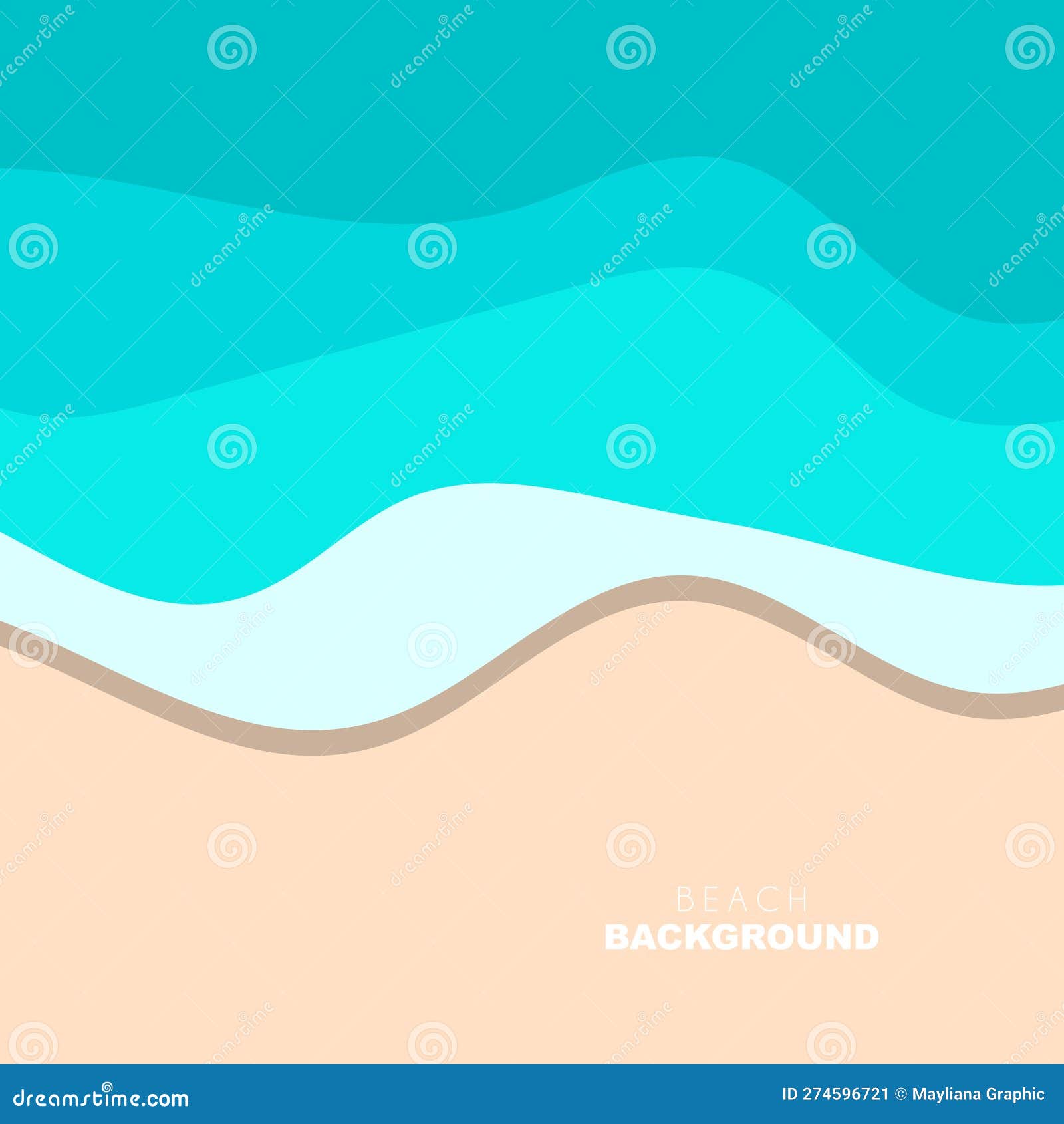 Beach Background, Beach Scene Design with Sand and Ocean Waves ...