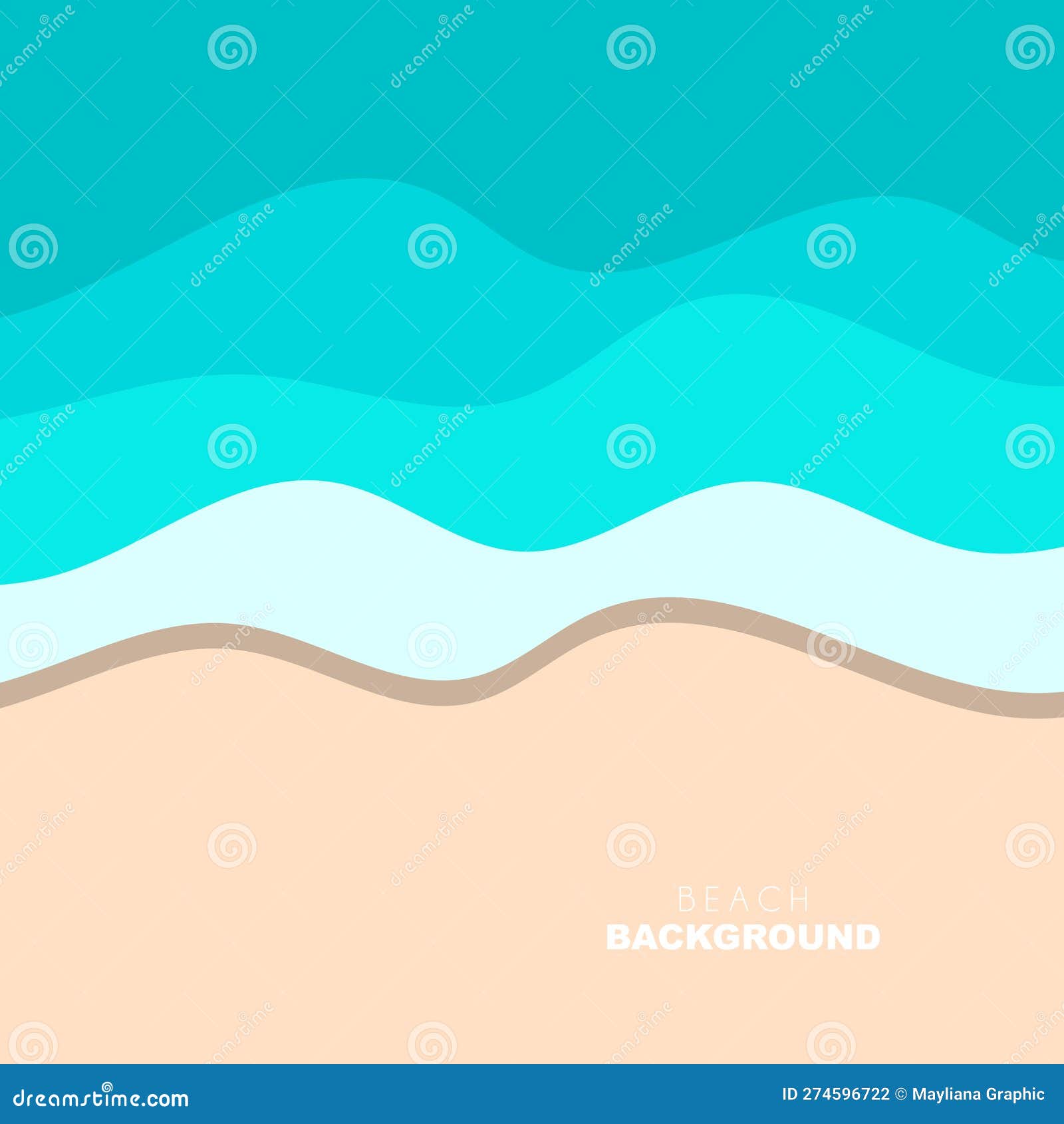 Beach Background, Beach Scene Design with Sand and Ocean Waves ...