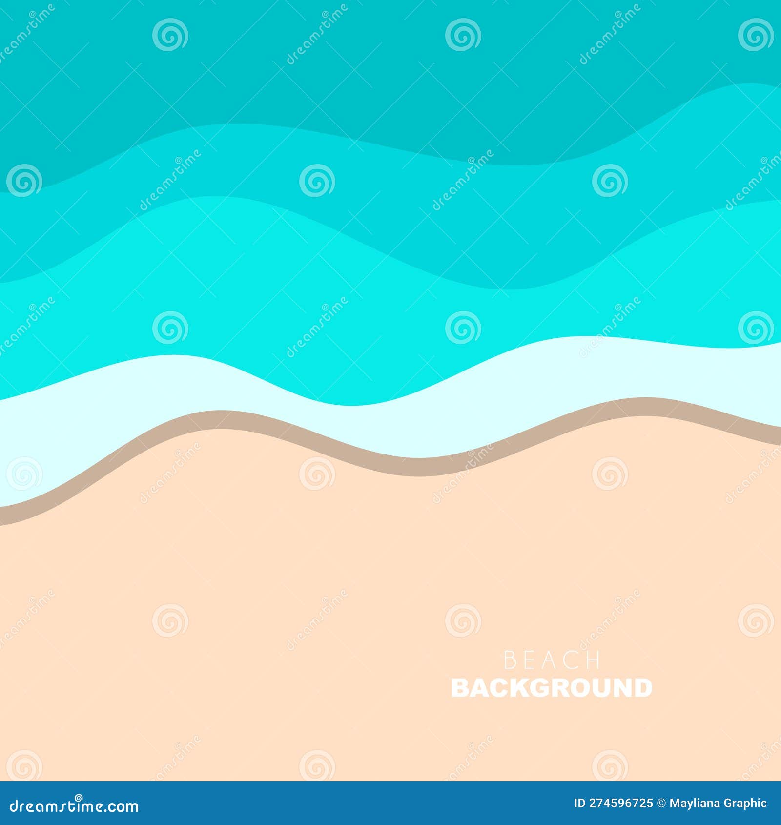 Beach Background, Beach Scene Design with Sand and Ocean Waves ...