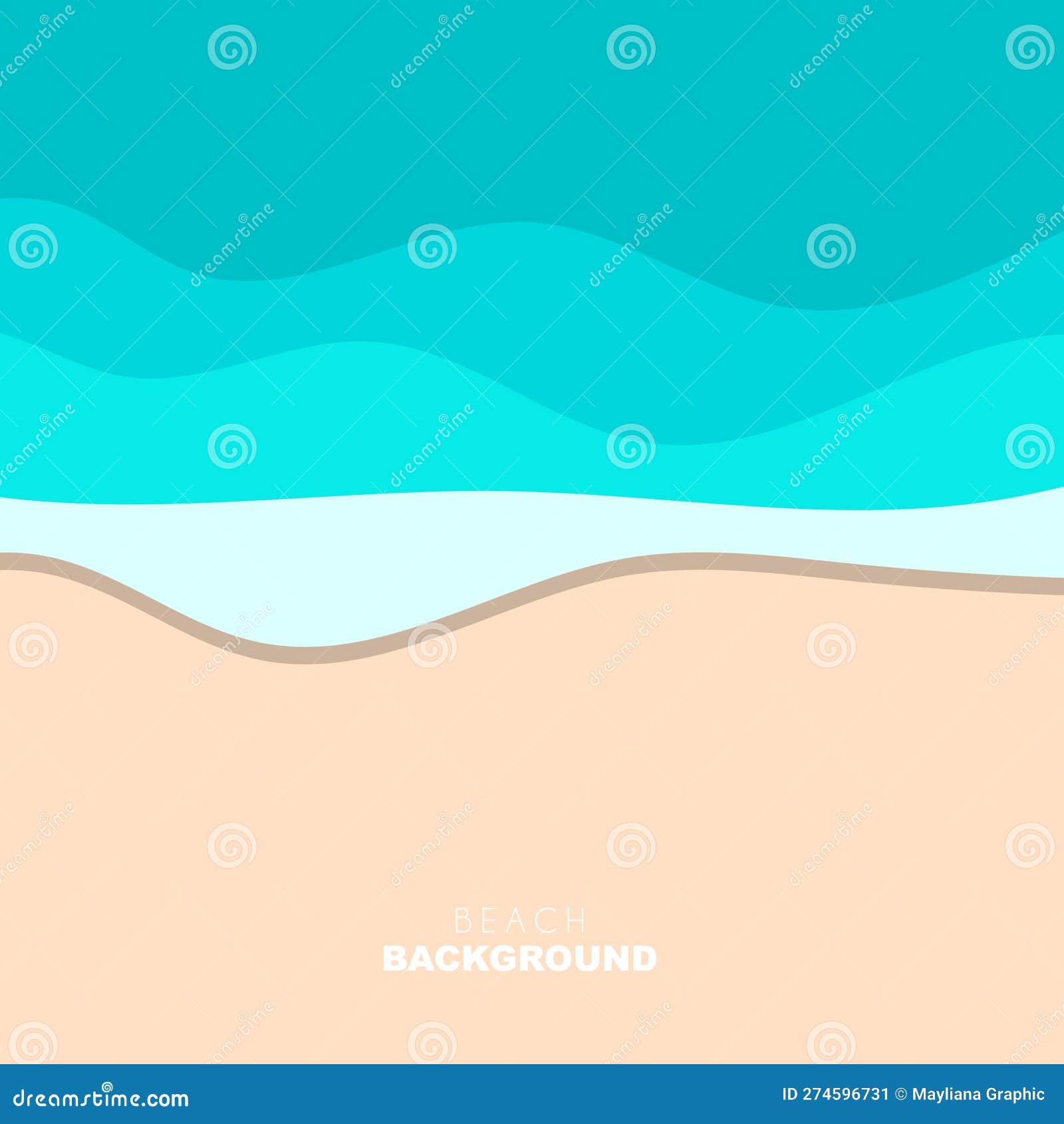 Beach Background, Beach Scene Design with Sand and Ocean Waves ...