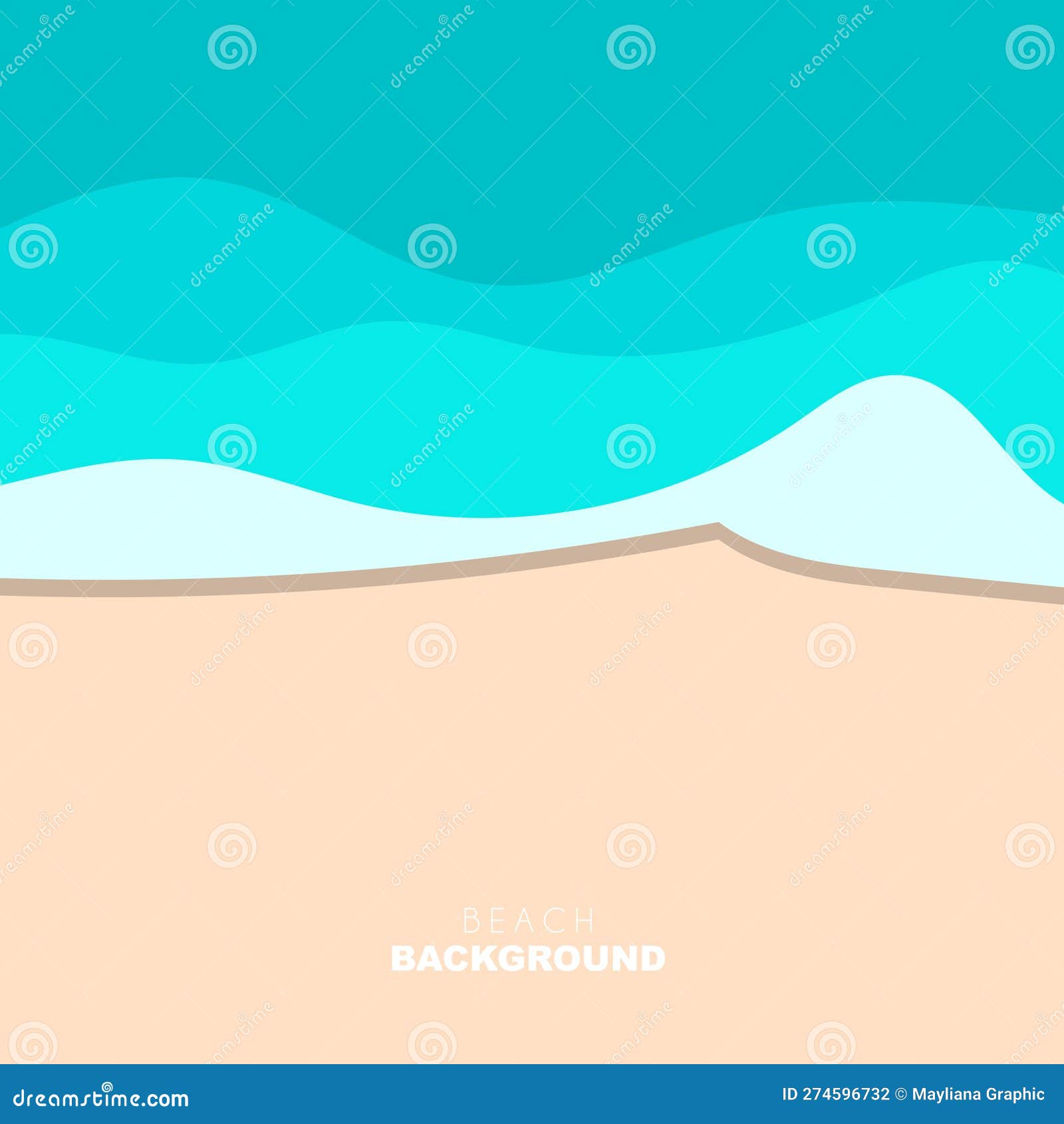 Beach Background, Beach Scene Design with Sand and Ocean Waves ...