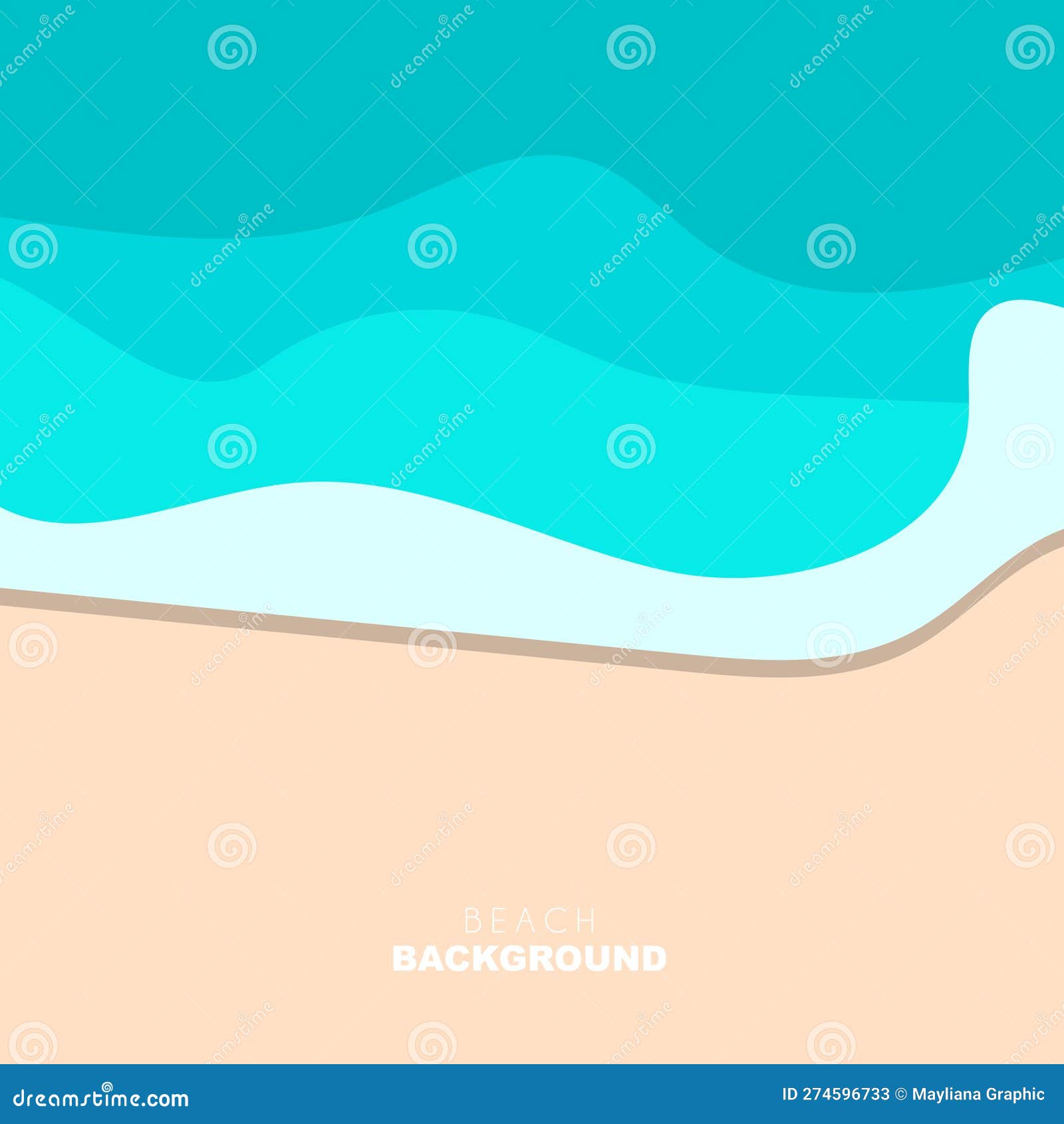 Beach Background, Beach Scene Design with Sand and Ocean Waves ...