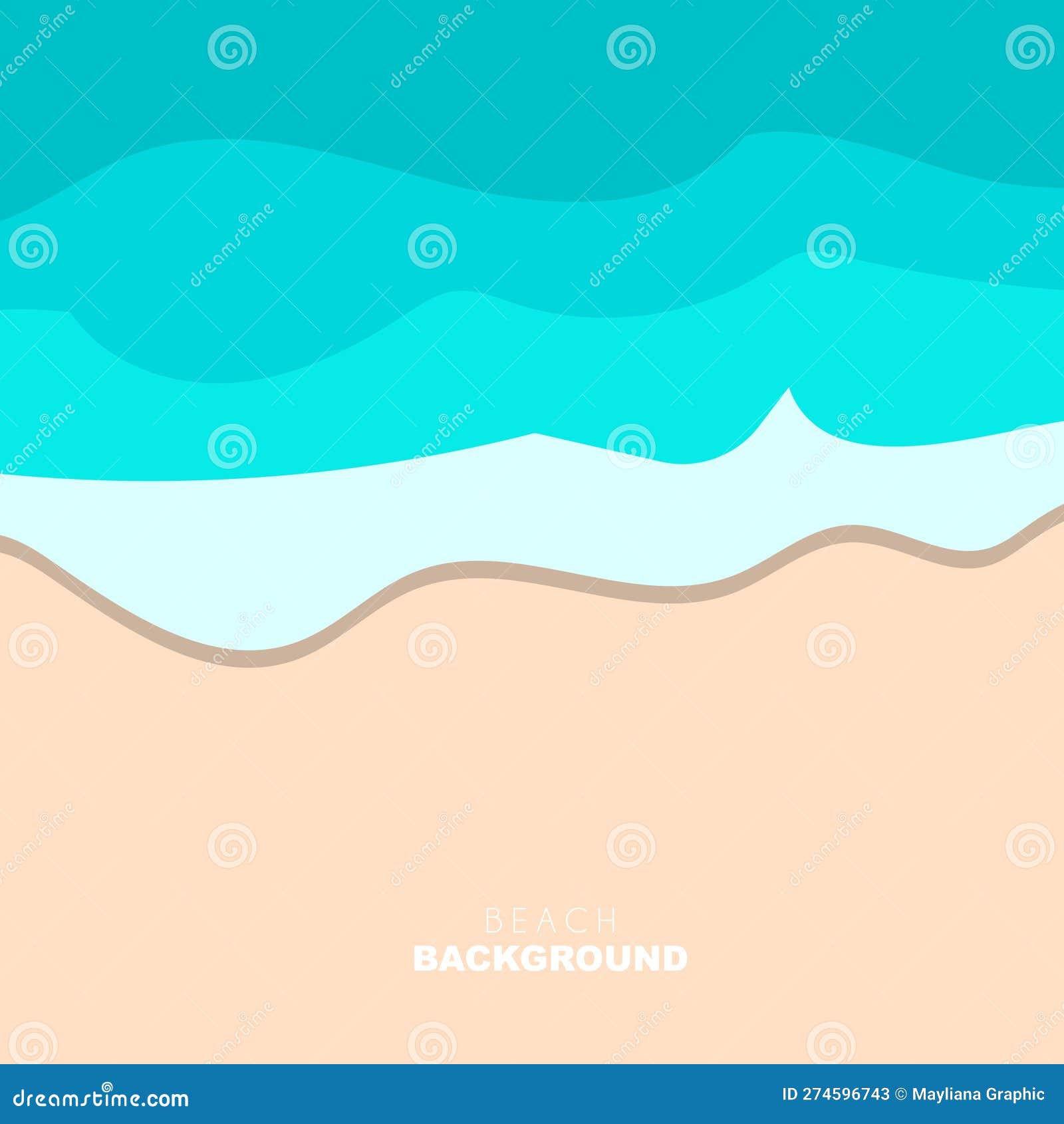 Beach Background, Beach Scene Design with Sand and Ocean Waves ...