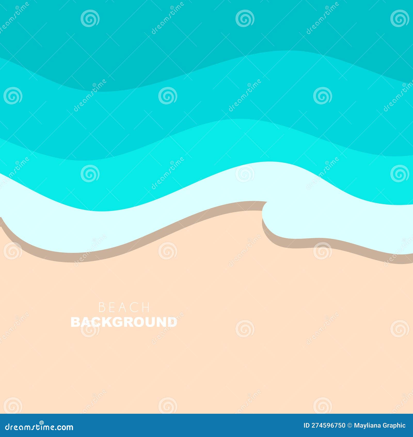 Beach Background, Beach Scene Design with Sand and Ocean Waves ...