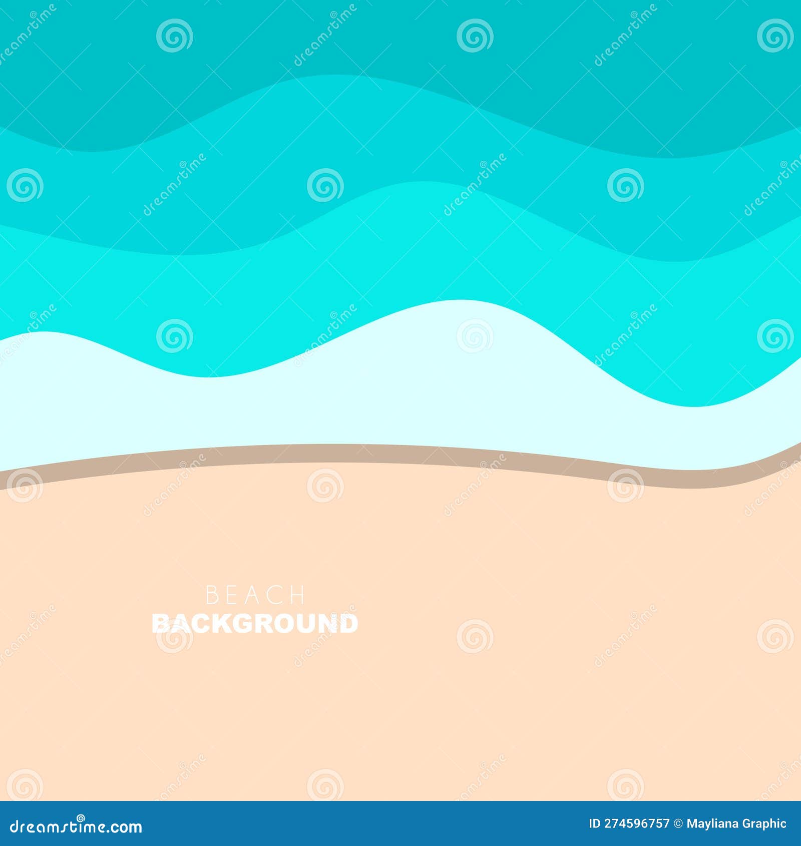 Beach Background, Beach Scene Design with Sand and Ocean Waves ...