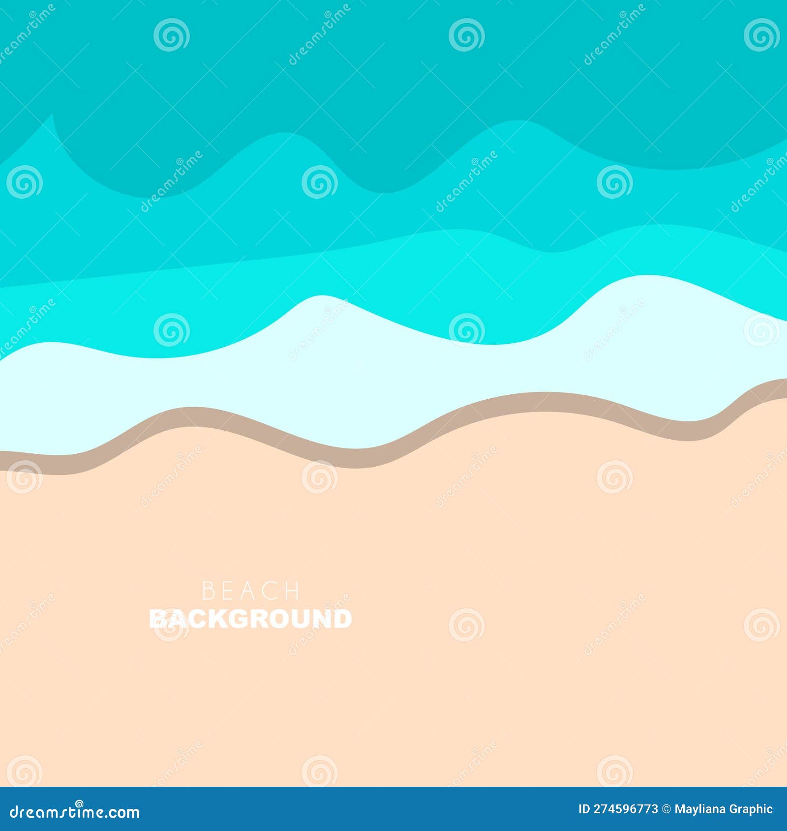 Beach Background, Beach Scene Design with Sand and Ocean Waves ...