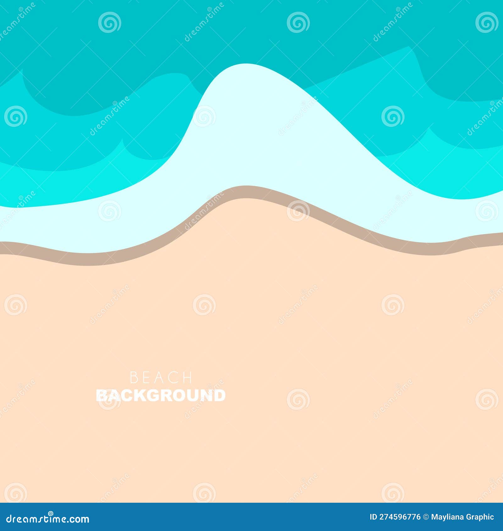 Beach Background, Beach Scene Design with Sand and Ocean Waves ...