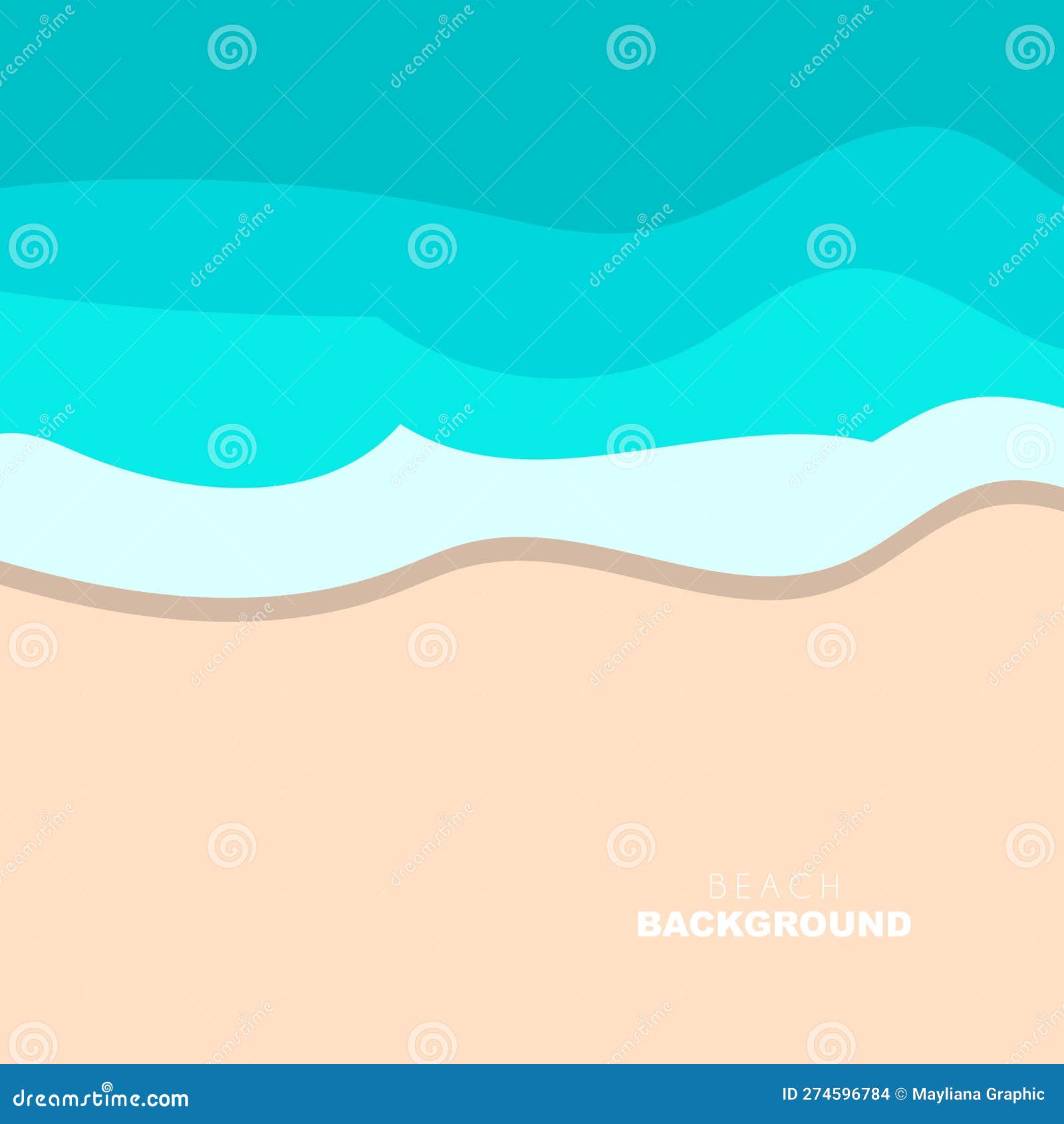 Beach Background, Beach Scene Design with Sand and Ocean Waves ...