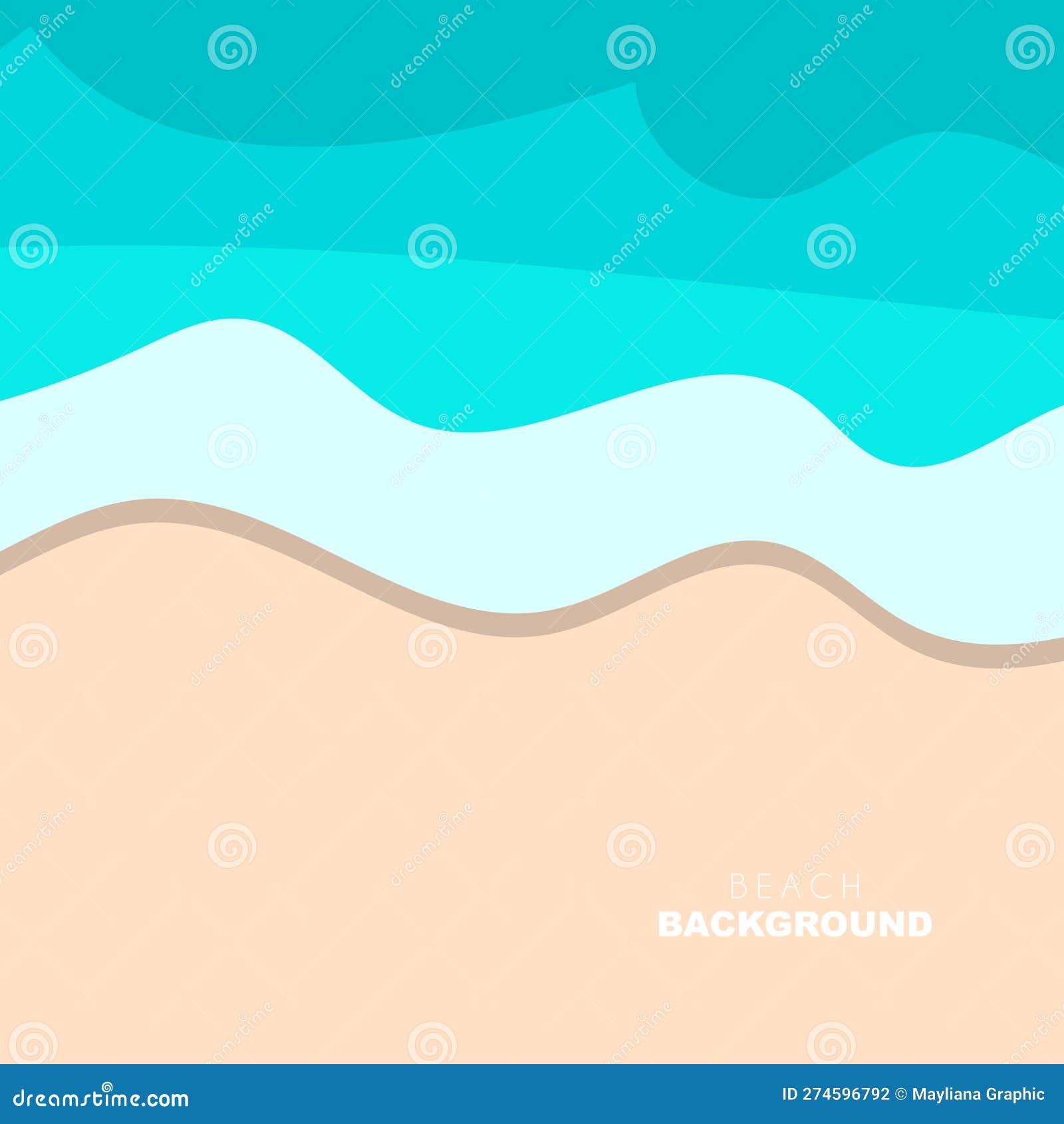 Beach Background, Beach Scene Design with Sand and Ocean Waves ...