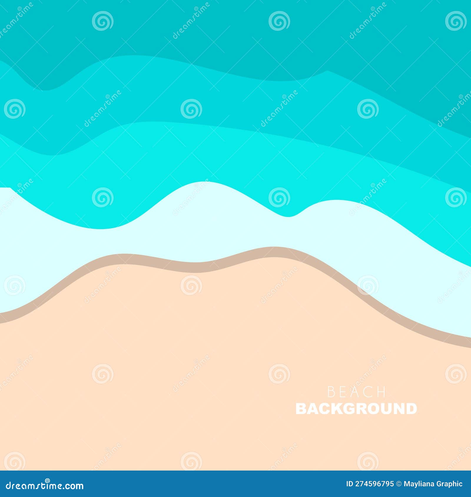 Beach Background, Beach Scene Design with Sand and Ocean Waves ...