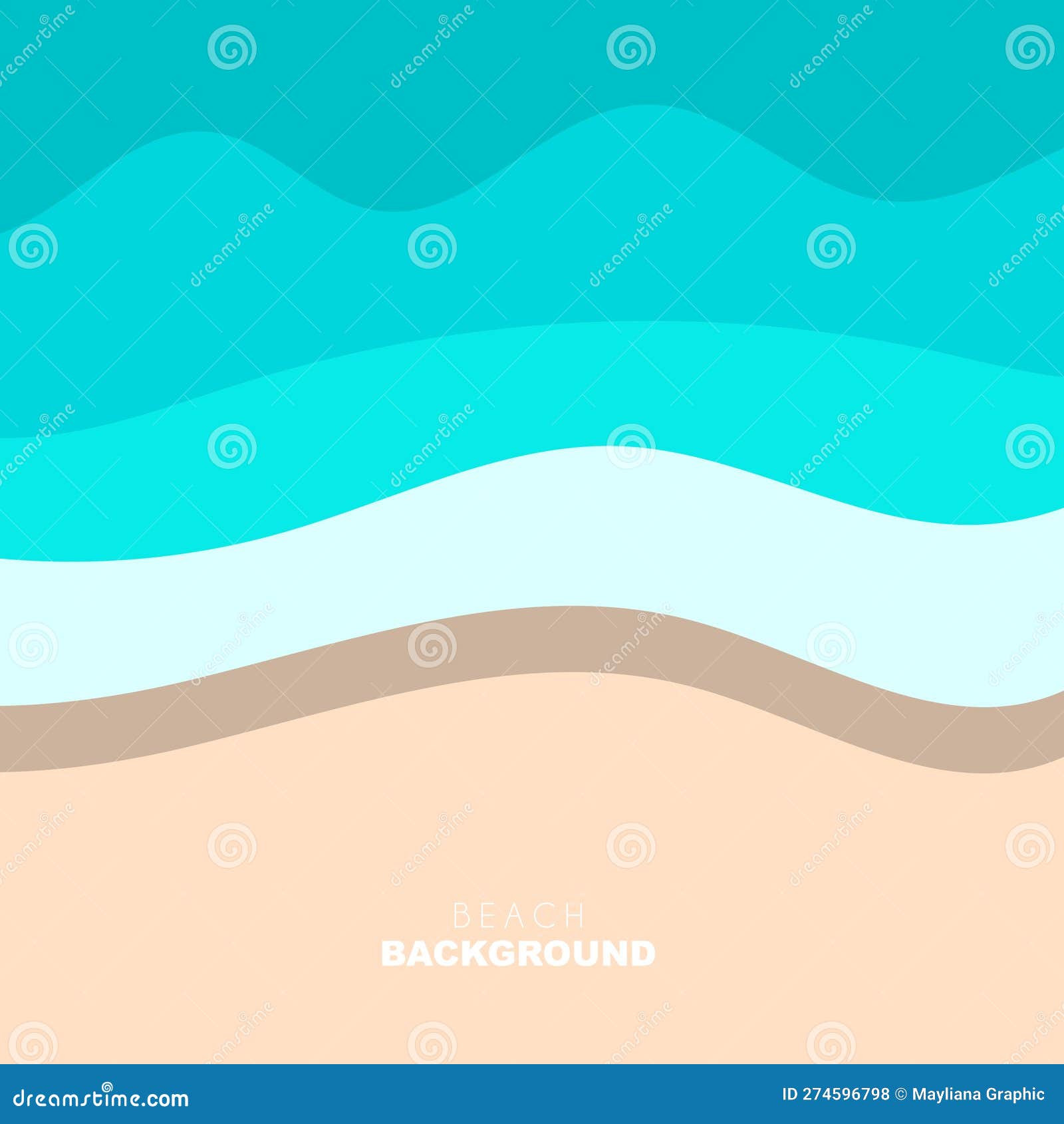 Beach Background, Beach Scene Design with Sand and Ocean Waves ...