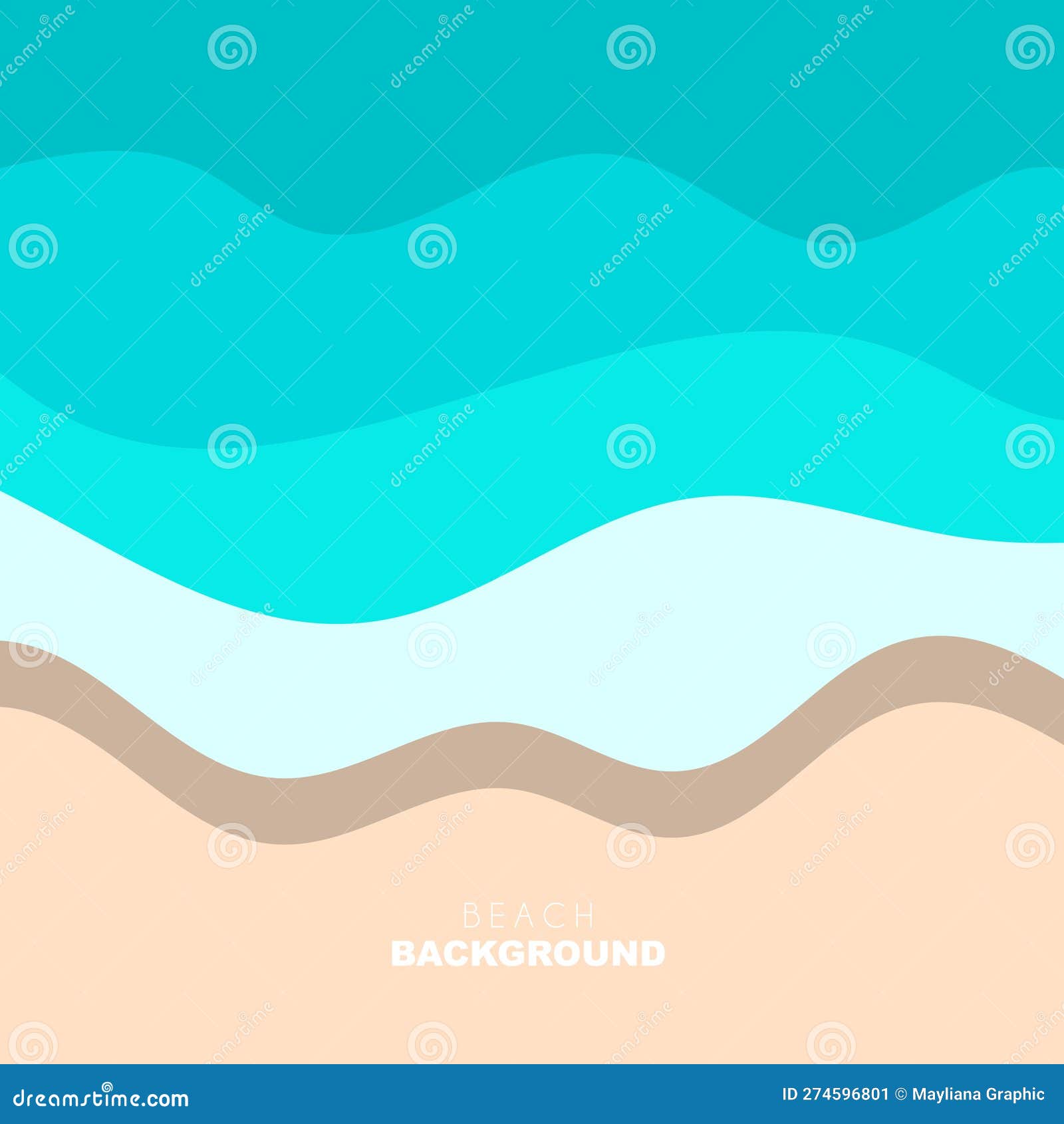 Beach Background, Beach Scene Design with Sand and Ocean Waves ...