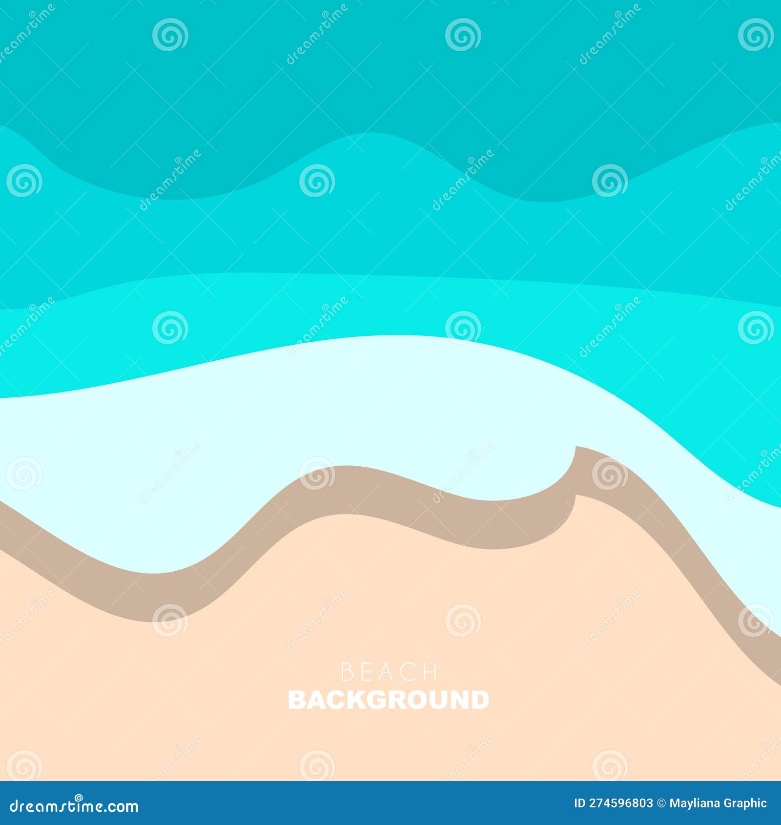 Beach Background, Beach Scene Design with Sand and Ocean Waves ...