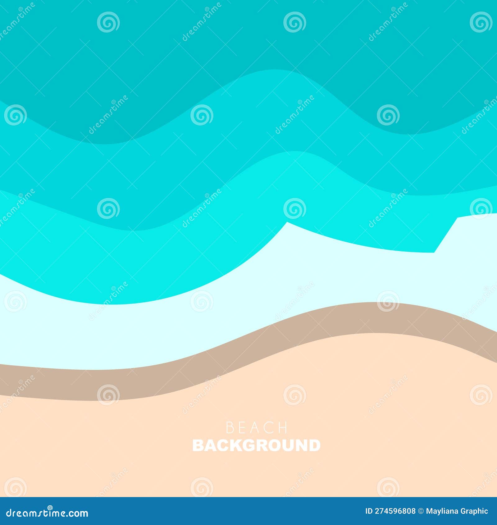 Beach Background, Beach Scene Design with Sand and Ocean Waves ...
