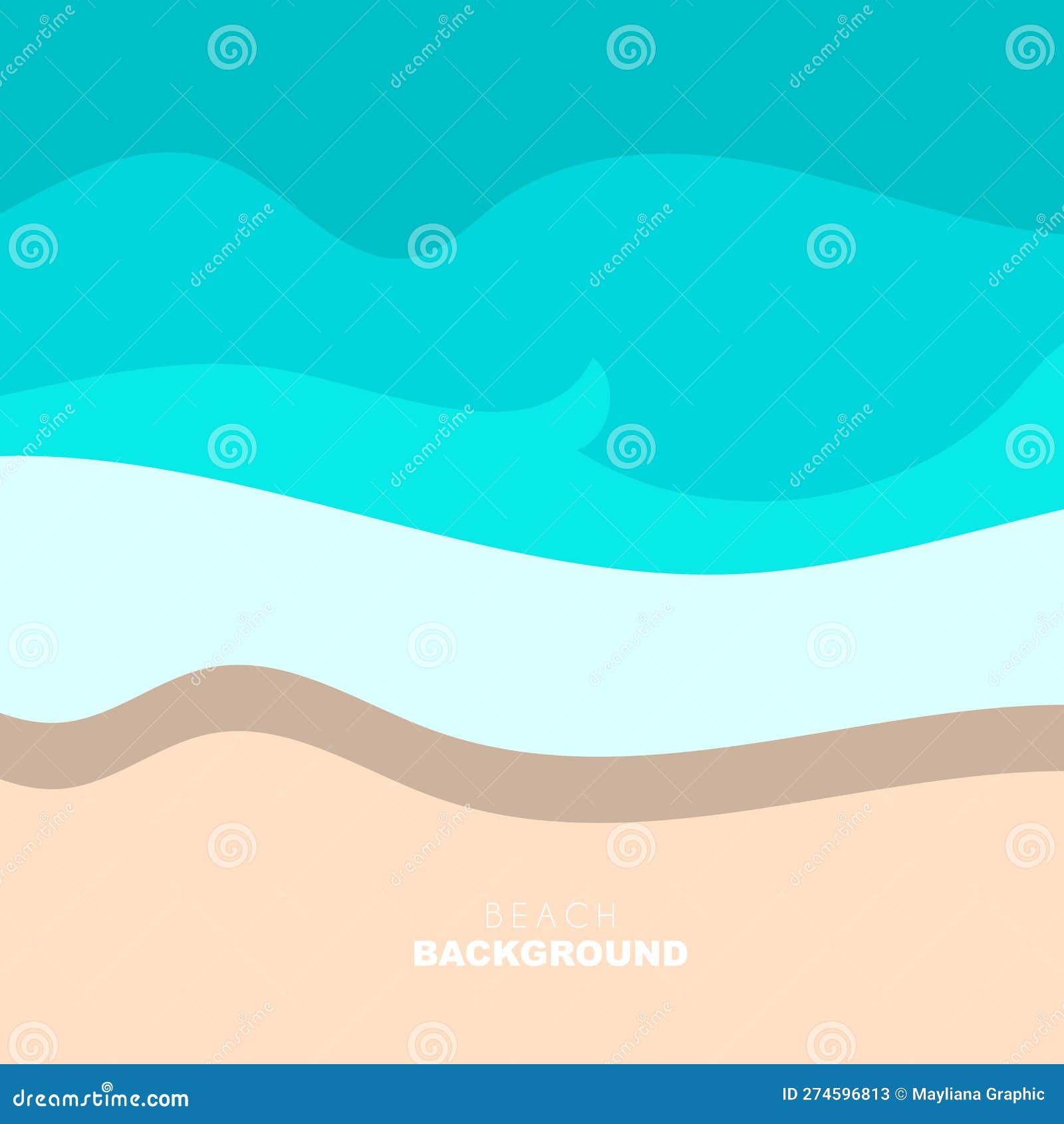 Beach Background, Beach Scene Design with Sand and Ocean Waves ...