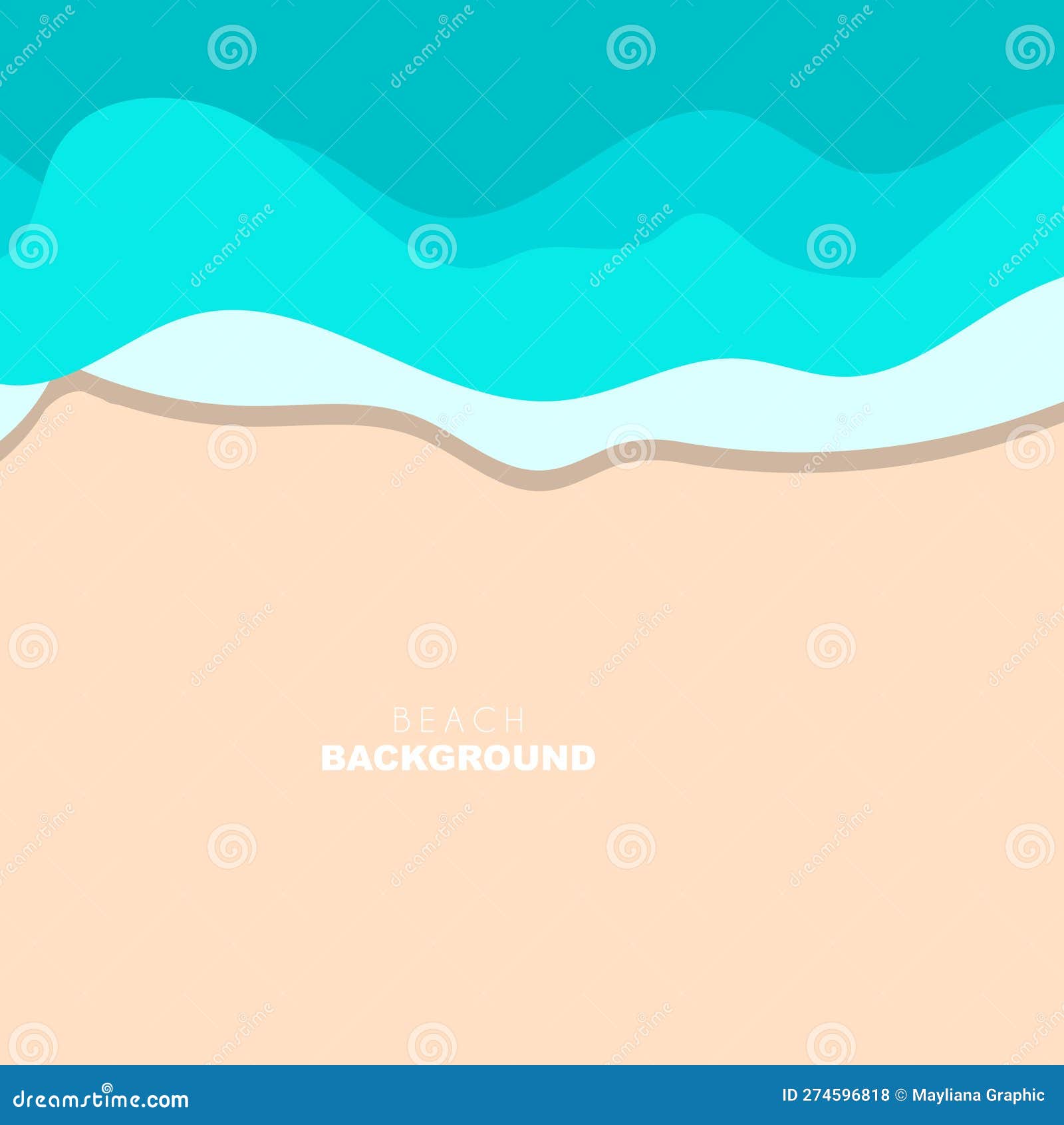Beach Background, Beach Scene Design with Sand and Ocean Waves ...