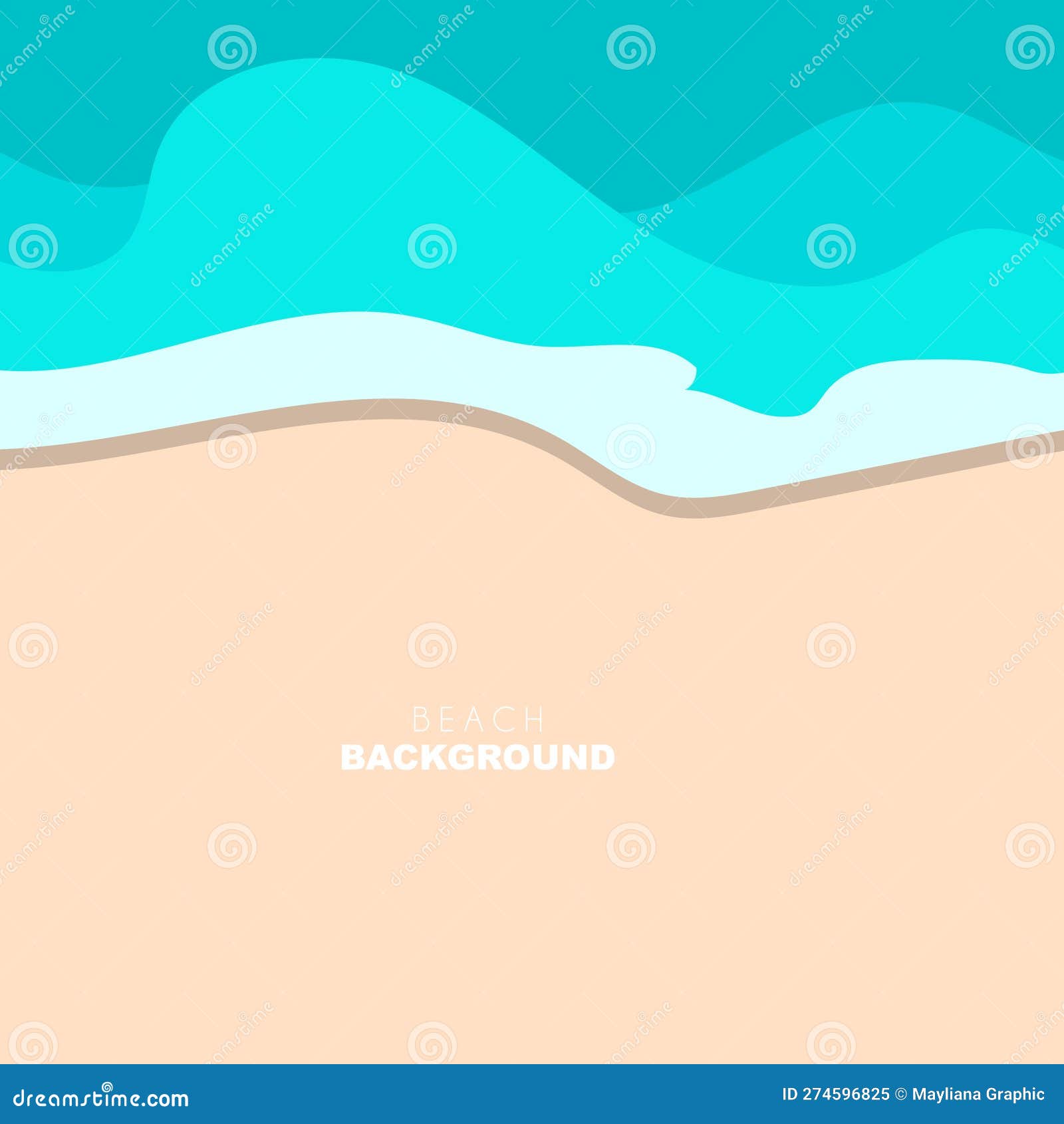 Beach Background, Beach Scene Design with Sand and Ocean Waves ...