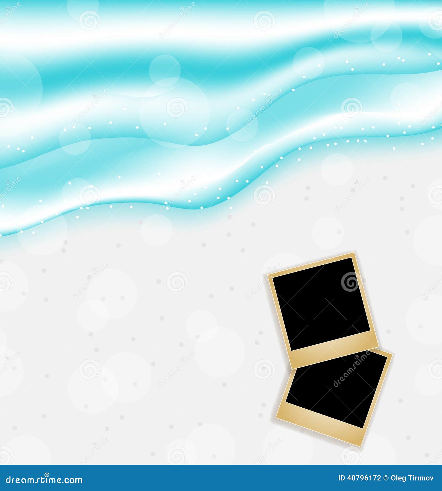 Beach Background with Set Photo Frames Stock Vector - Illustration of ...