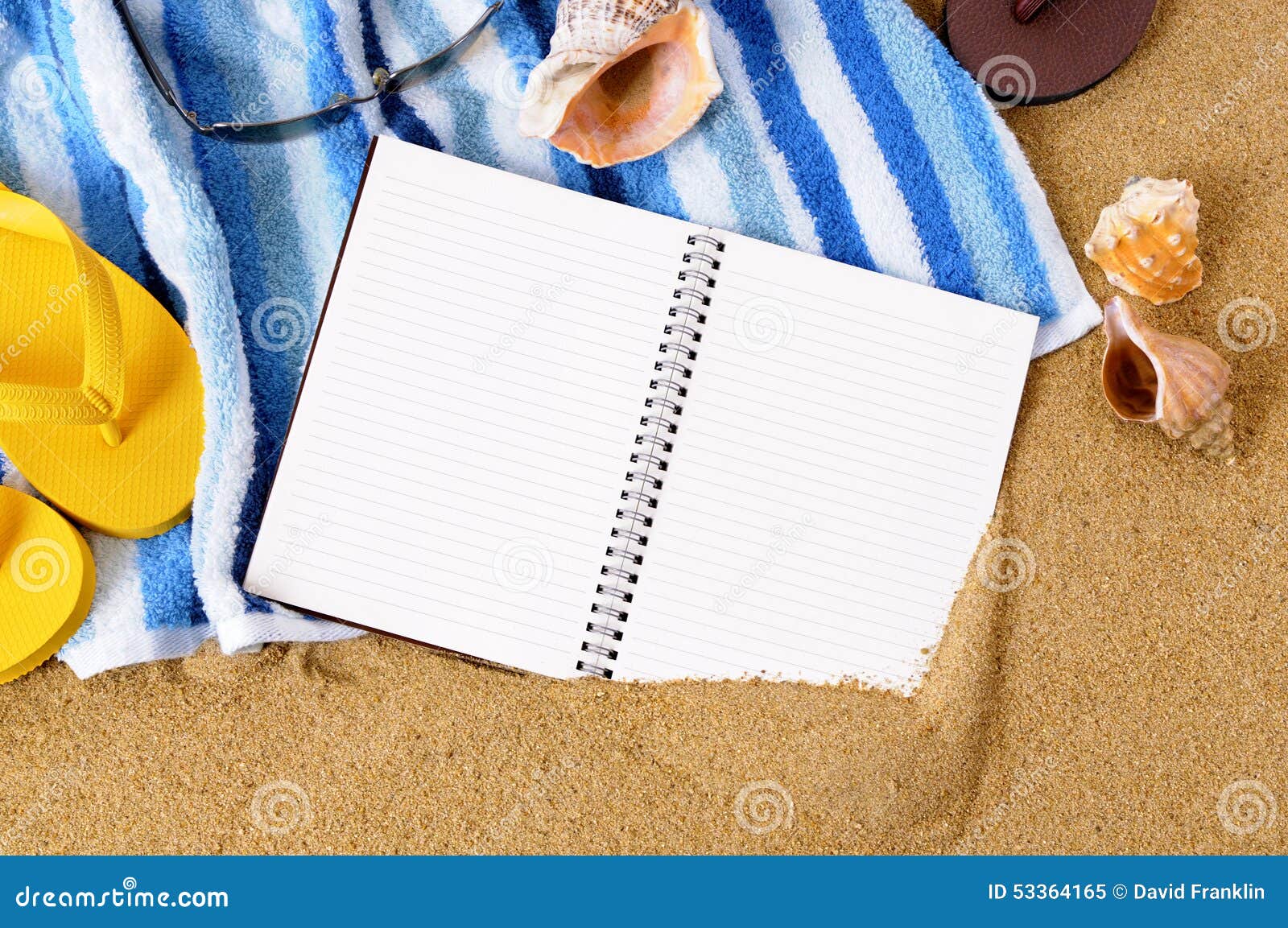 Beach Travel Background Writing Book Copy Space Stock Image - Image of ...