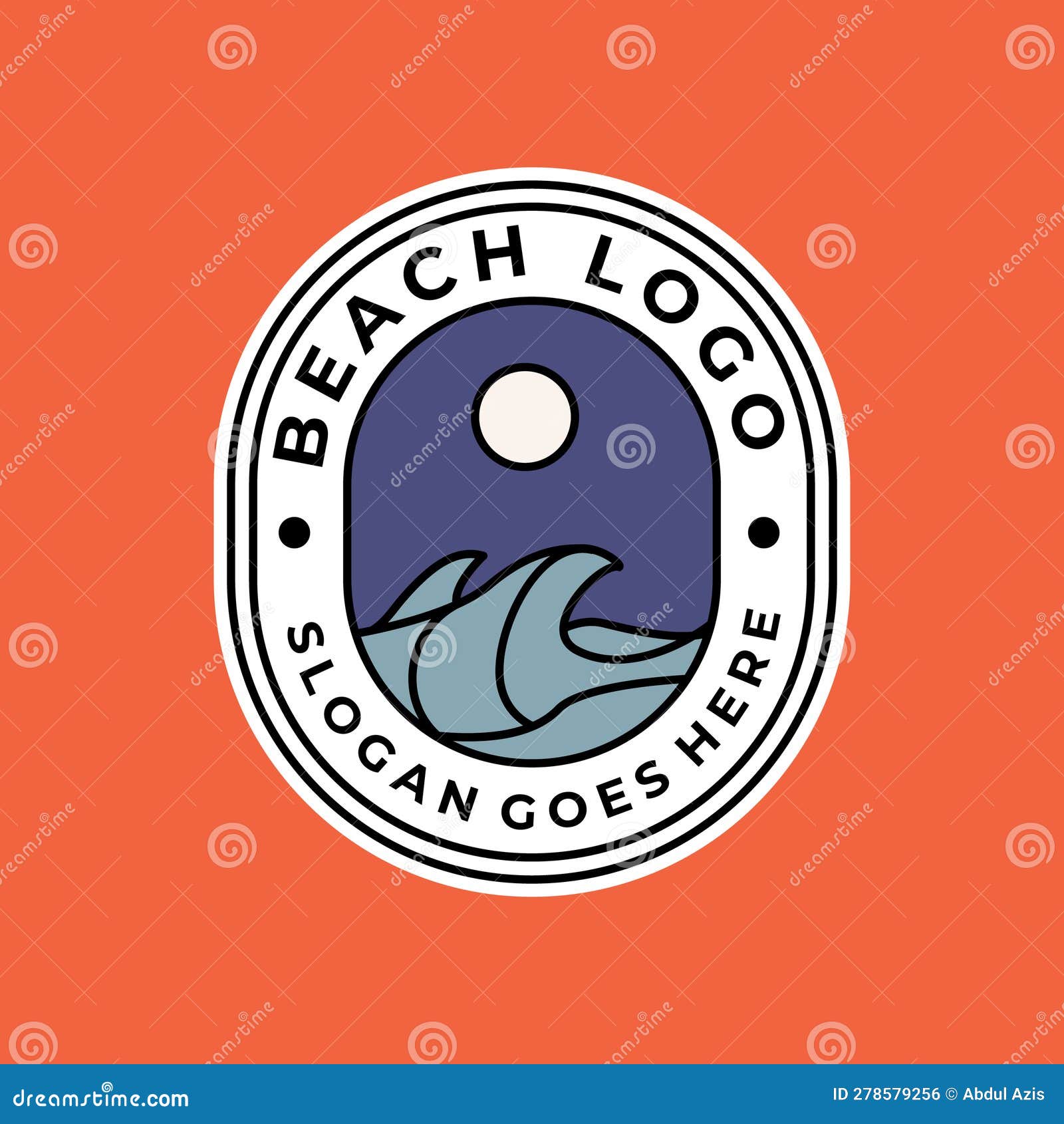 Beach Badge Logo Vector Sticker Badge Minimalist Stock Vector ...