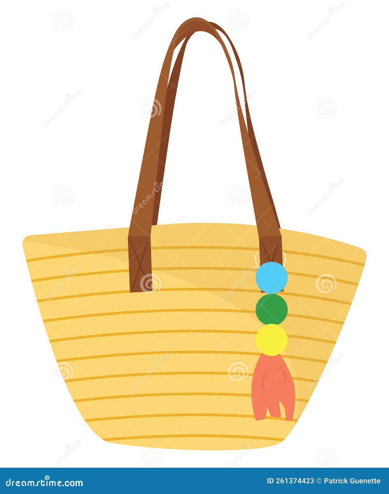 Beach bag, icon stock vector. Illustration of white - 261374423