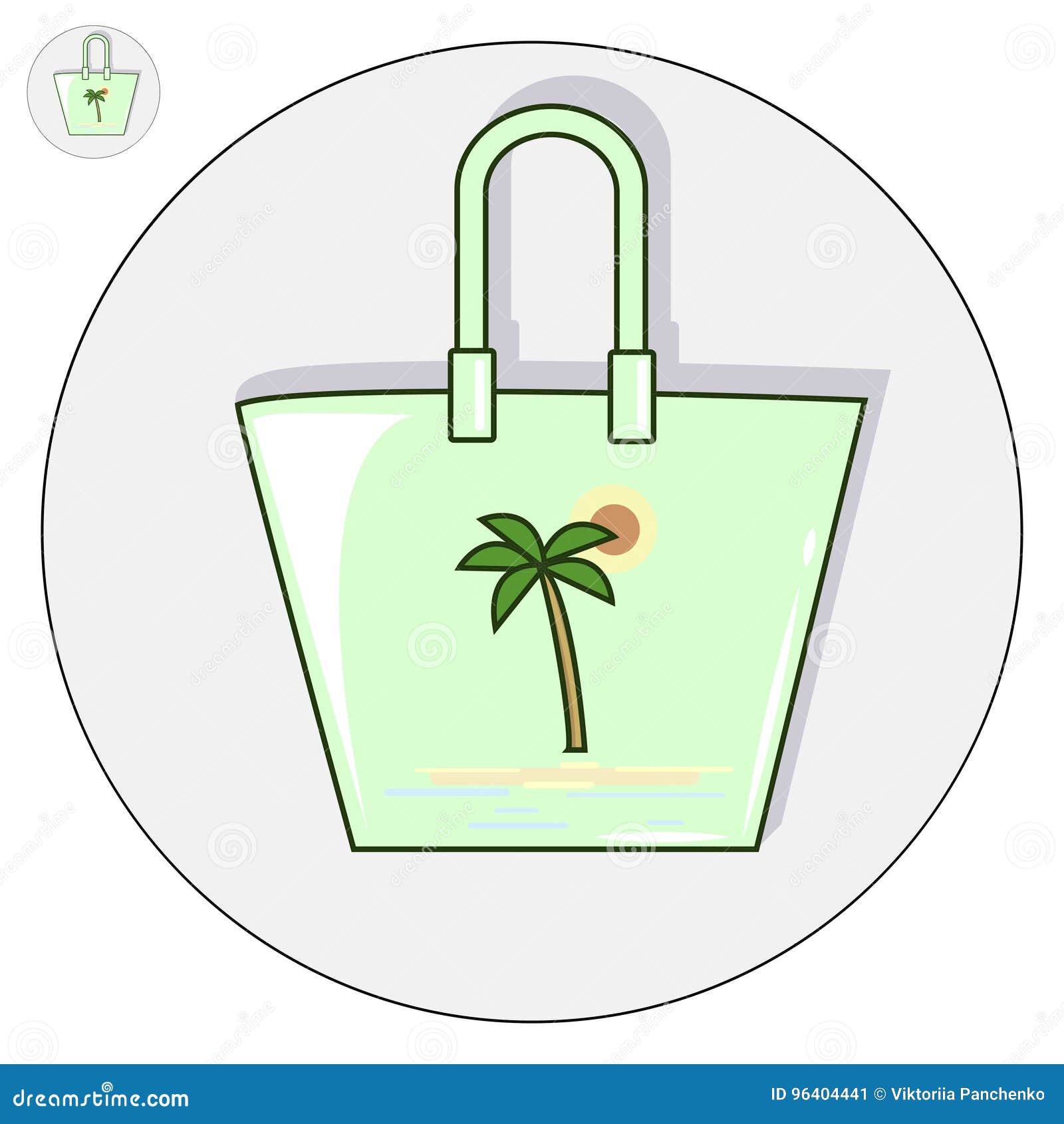 Beach Bag Vector Flat Illustration Logo and Icon Stock Vector ...