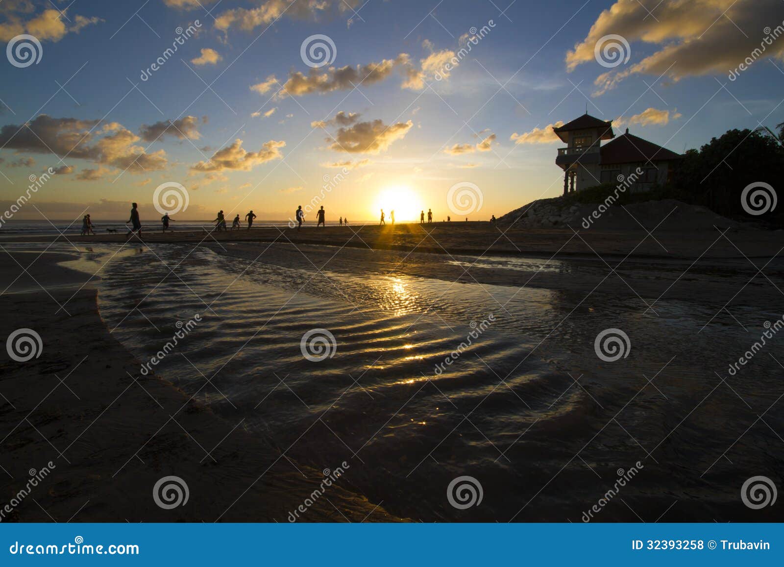 Beach Bali sunset stock photo. Image of sport, indonesia - 32393258