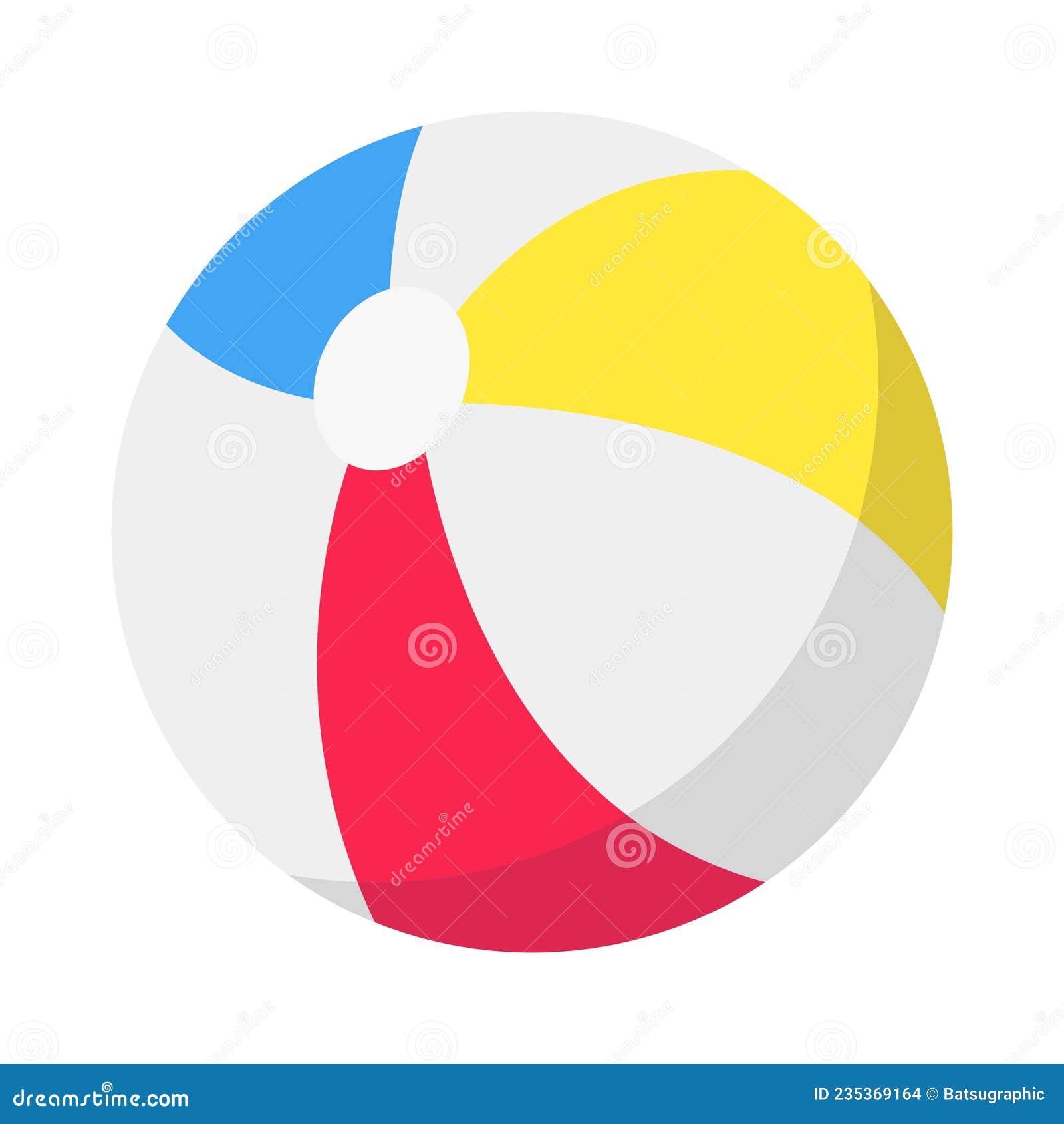 Beach Ball Flat Clipart Vector Illustration Stock Vector - Illustration ...