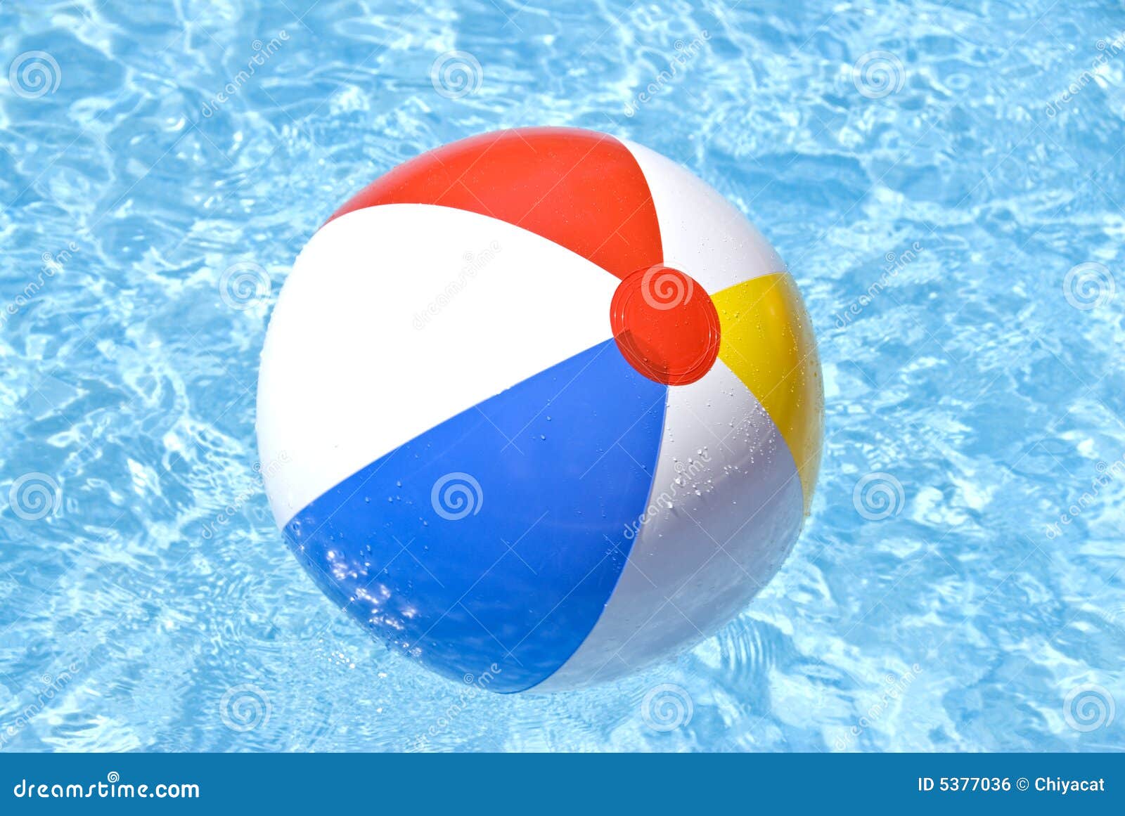 Beach Ball Floating in the Pool Stock Photo - Image of white ...