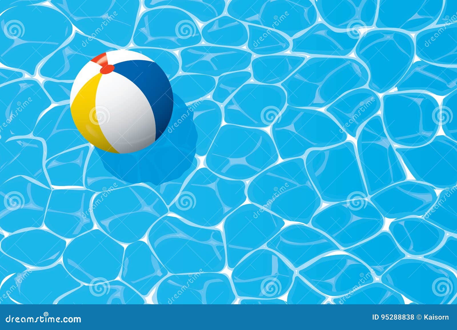 Pool Summer Party Invitation Banner Flyer Design. Water And Palm ...