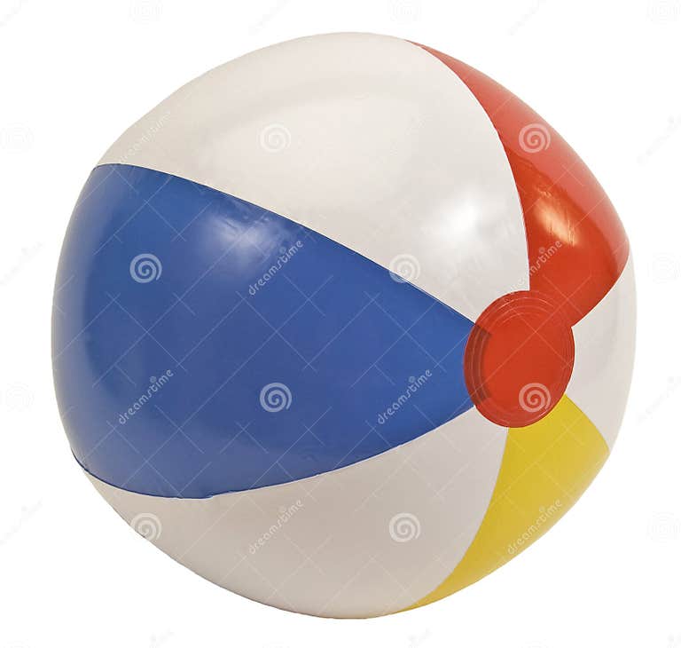 Beach Ball Isolated on White Stock Image - Image of single, color: 48872635