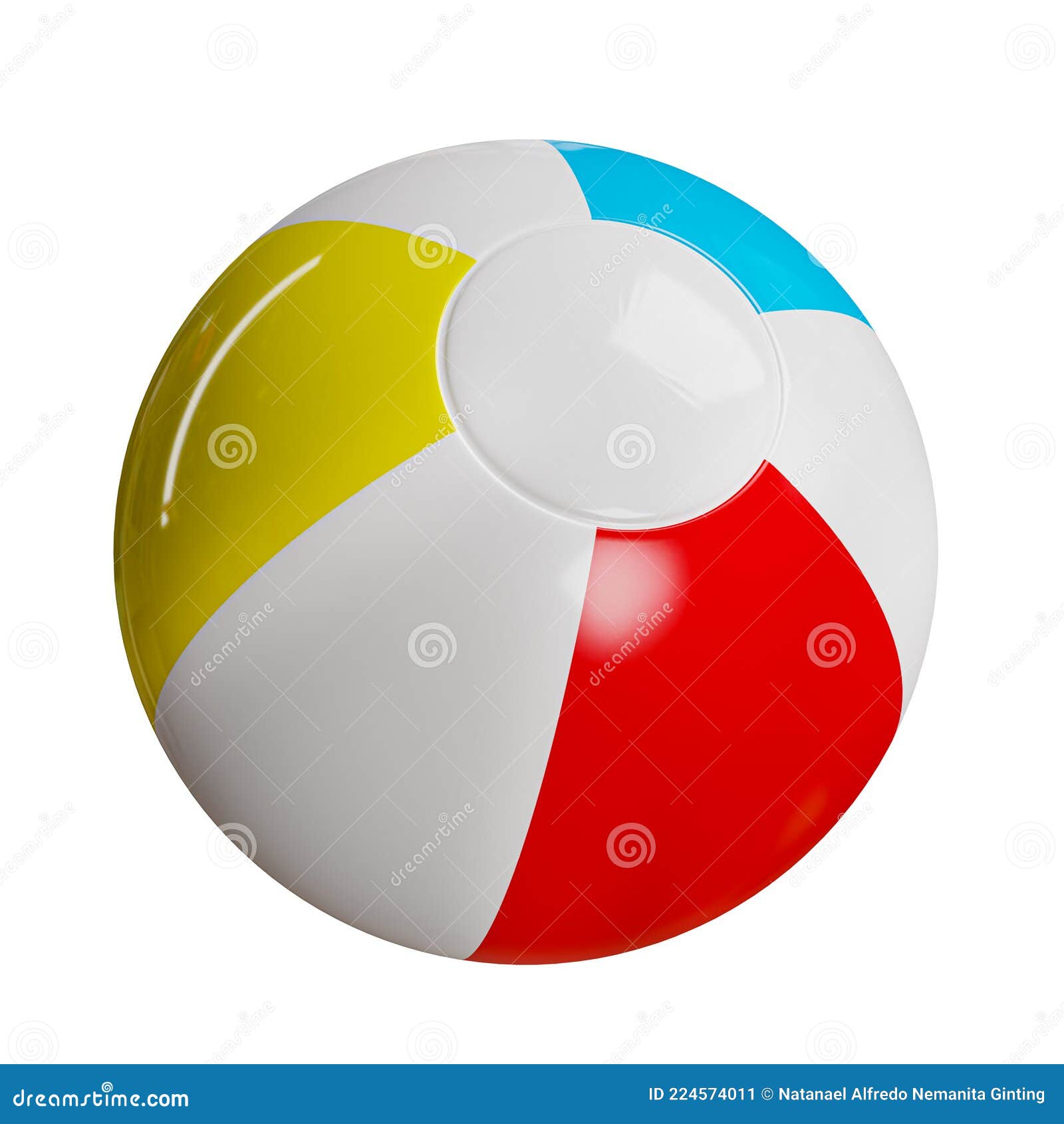 Beach Ball Isolated White Background 3D Rendering Stock Illustration ...