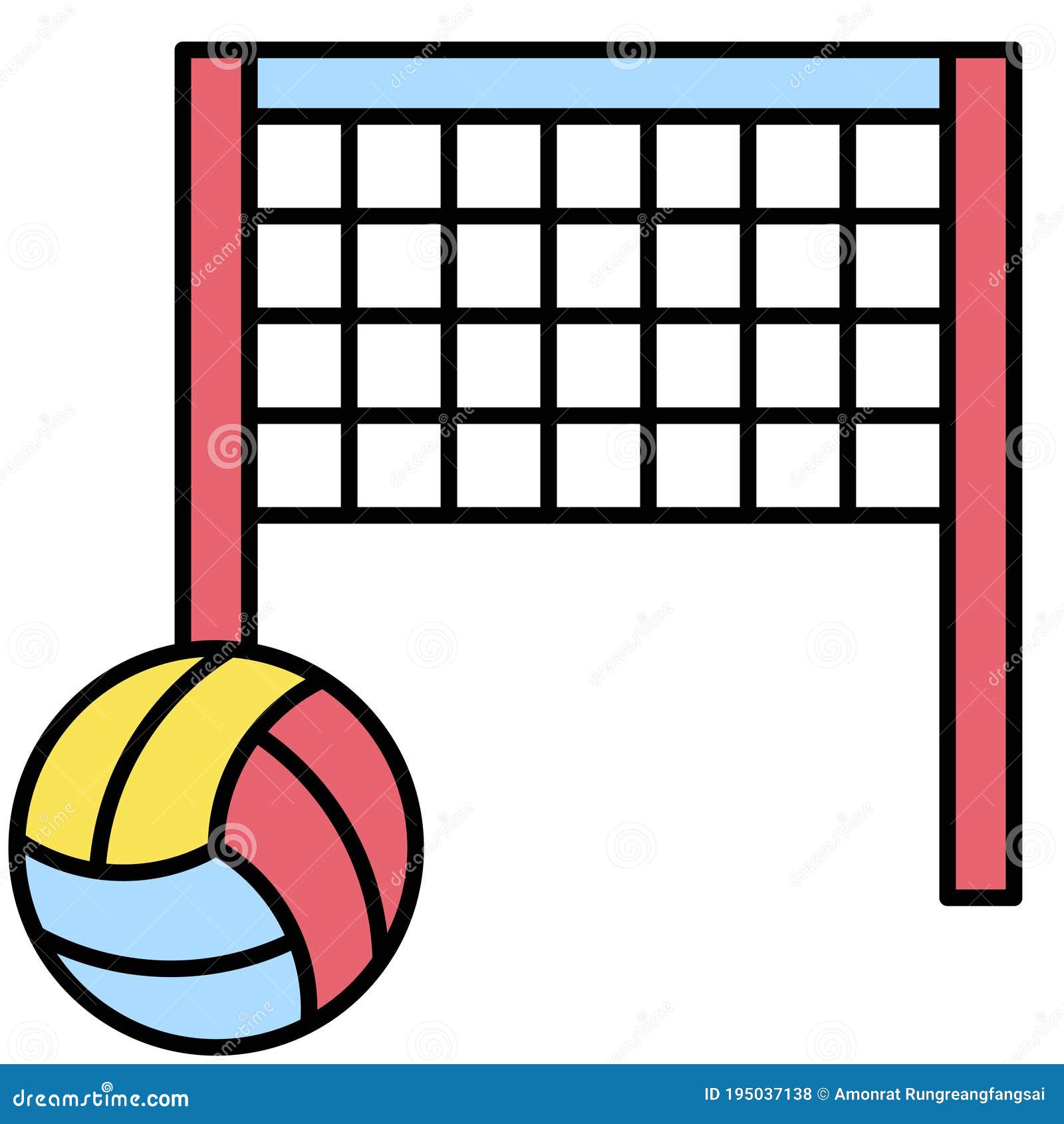 Beach Ball and Net Icon, Summer Vacation Related Vector Stock Vector ...