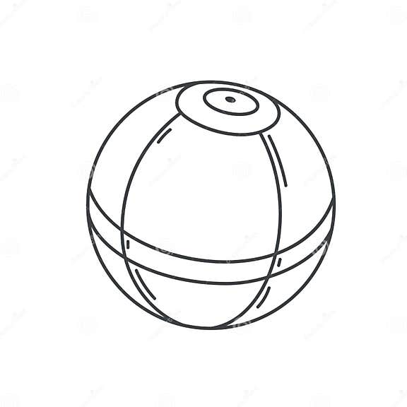 Beach Ball Outline Icon stock vector. Illustration of clear - 248045085
