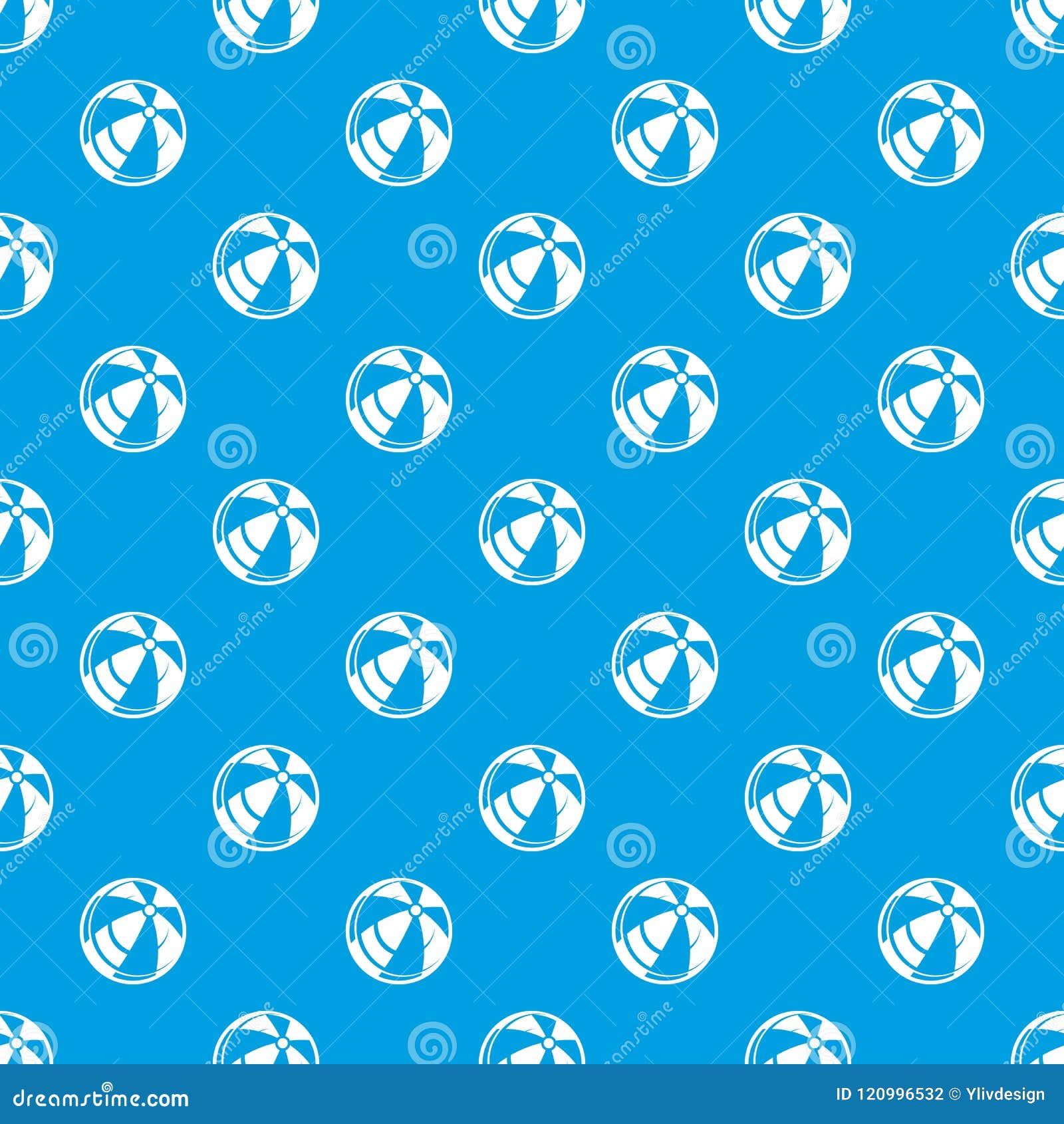 Beach Ball Pattern Vector Seamless Blue Stock Vector - Illustration of ...