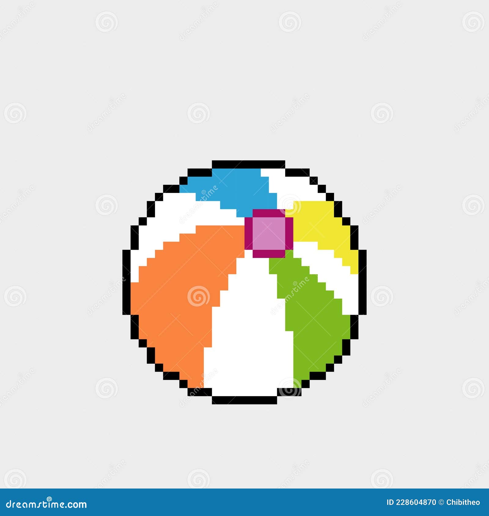 Beach Ball Pixel Image for 8 Bit Game Stock Vector - Illustration of ...