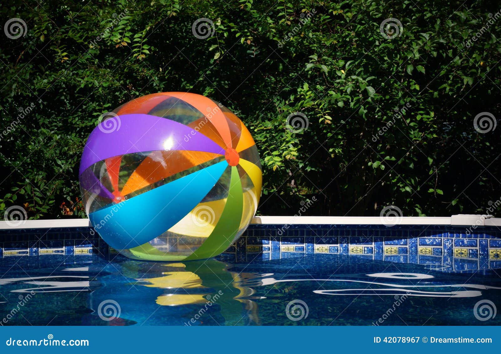 Beach Ball in Pool stock image. Image of ball, reflection - 42078967