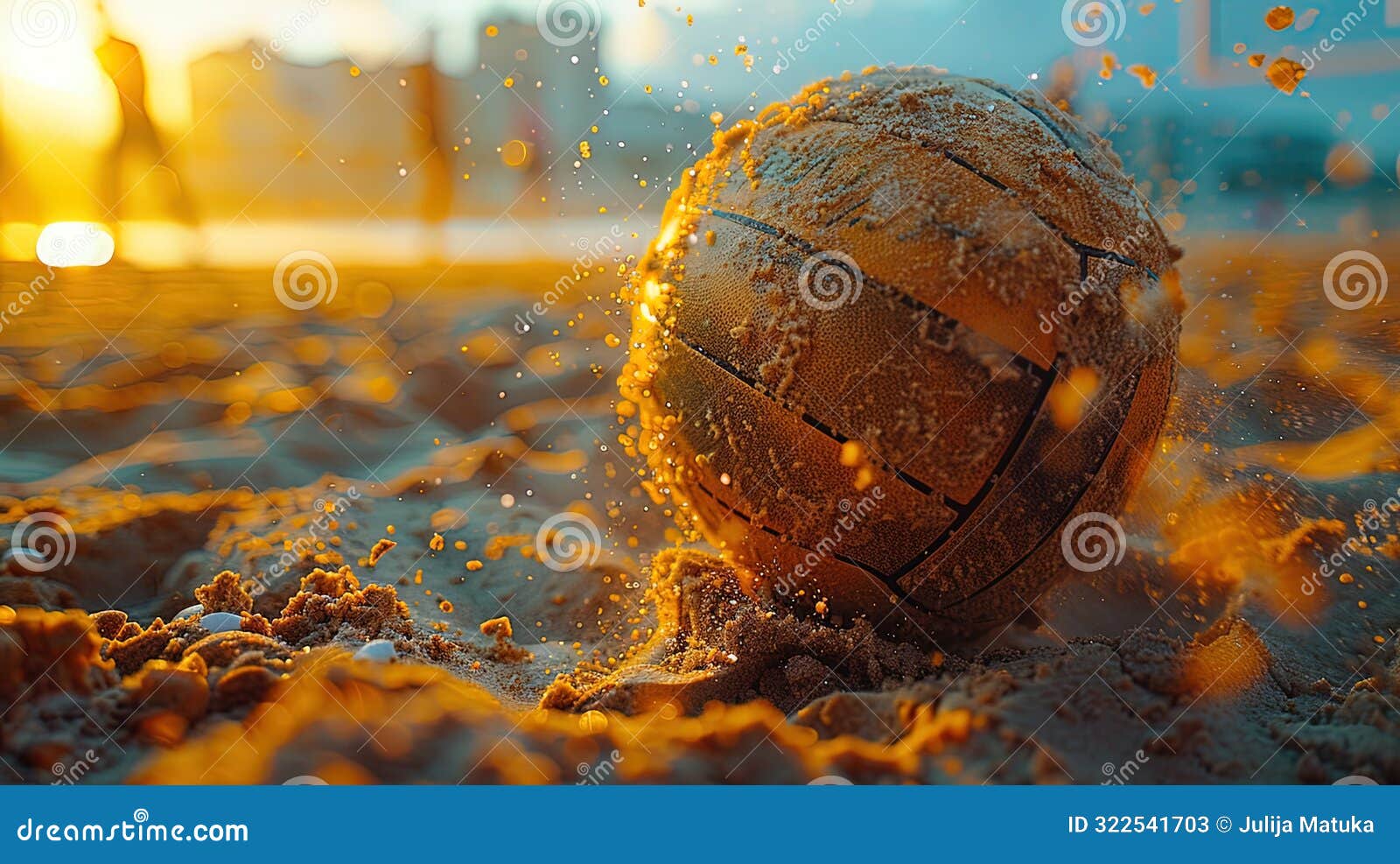 A Beach Ball is Rolling in the Sand Stock Image - Image of competition ...